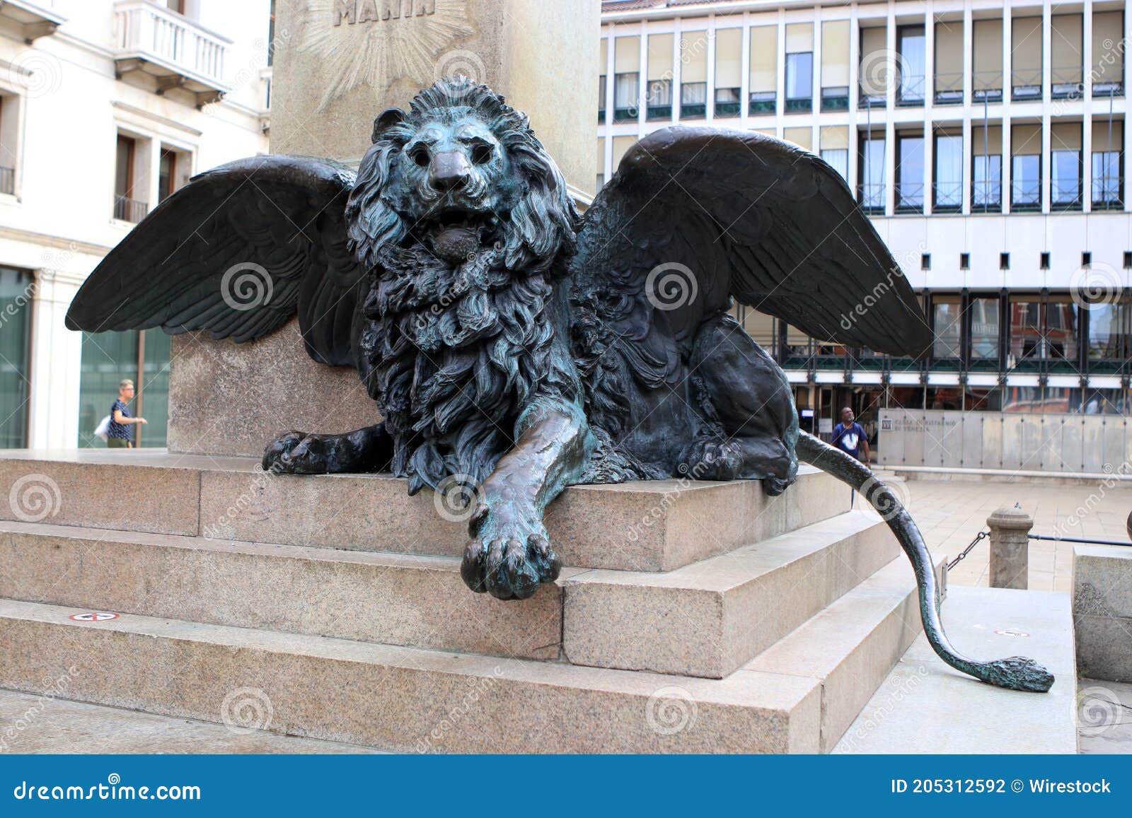 Closeup of a Winged Lion at Campo Manin in Venice, Editorial ...