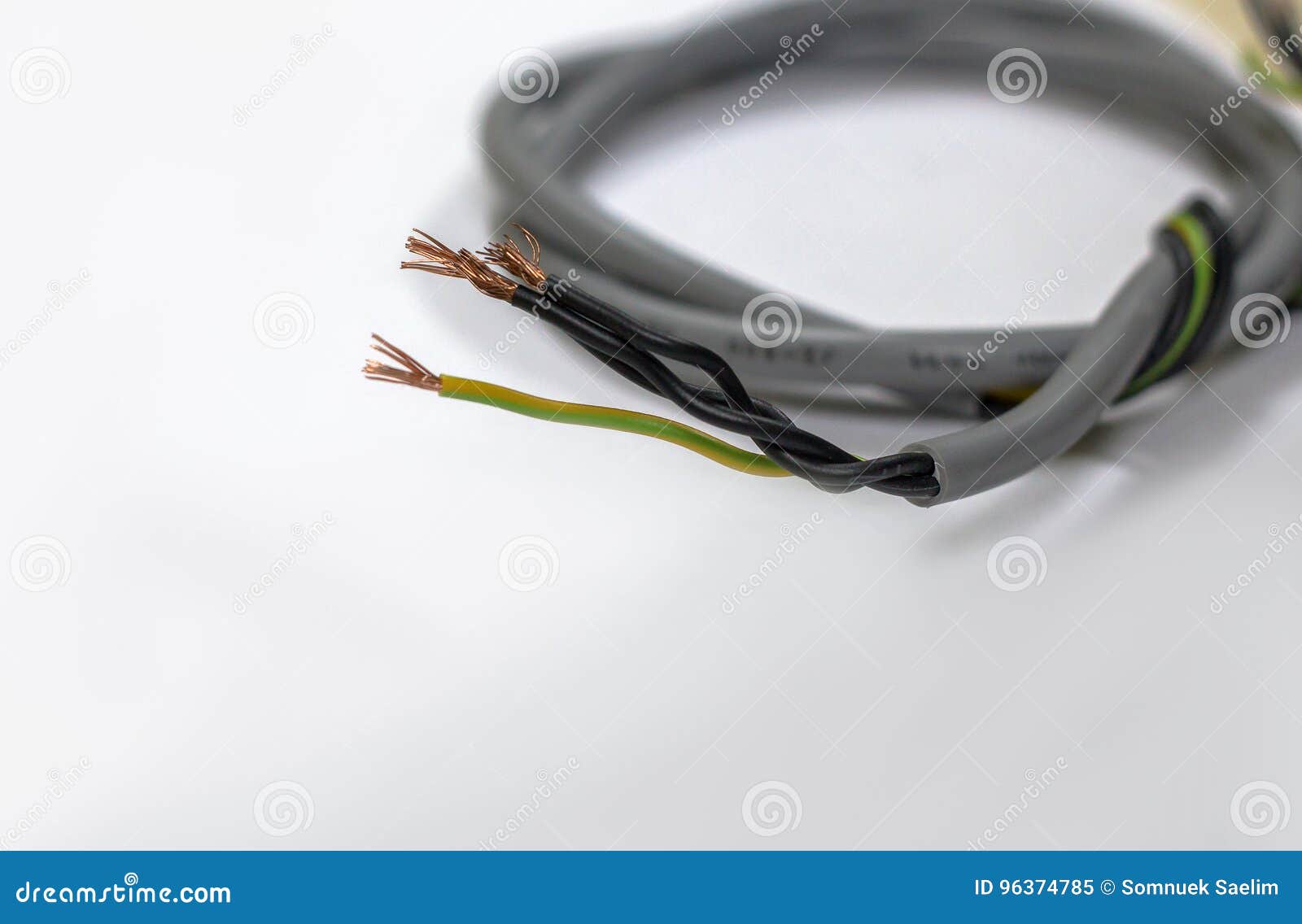 Closeup of Wire Electric Cable on a White Background,a Jumble of Stock ...