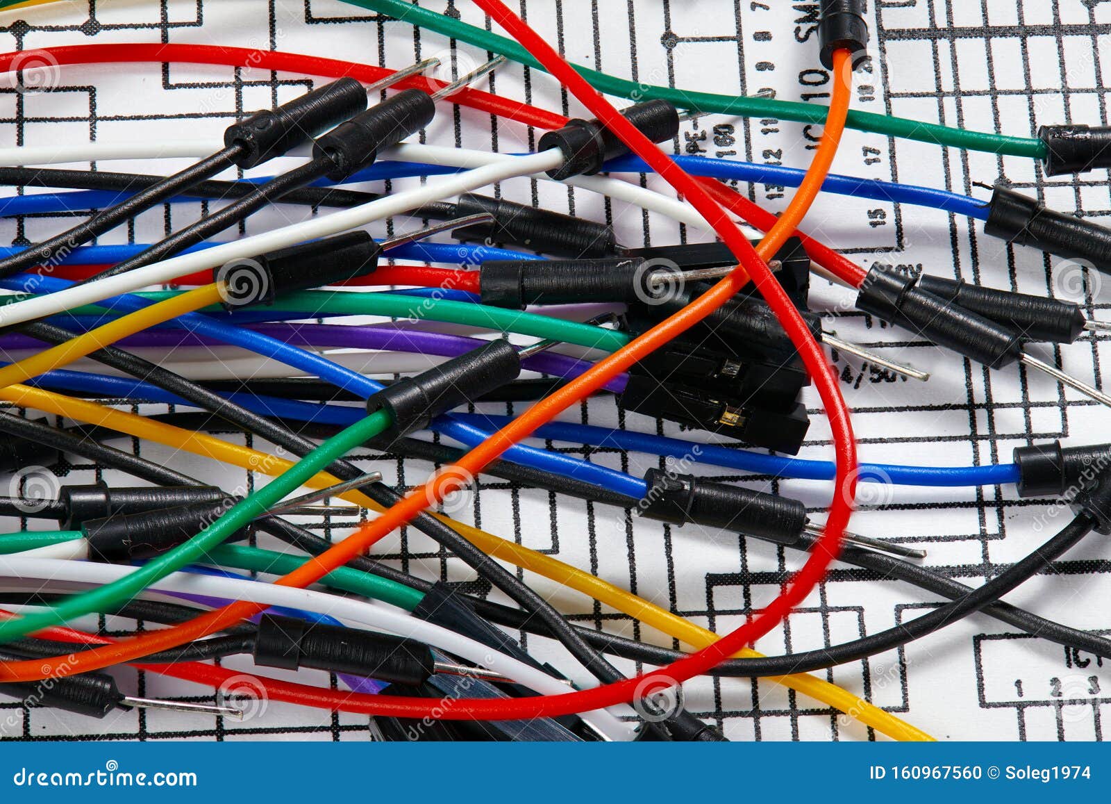 Closeup of Wires on Circuit Scheme - Concept of Learning, Training and ...