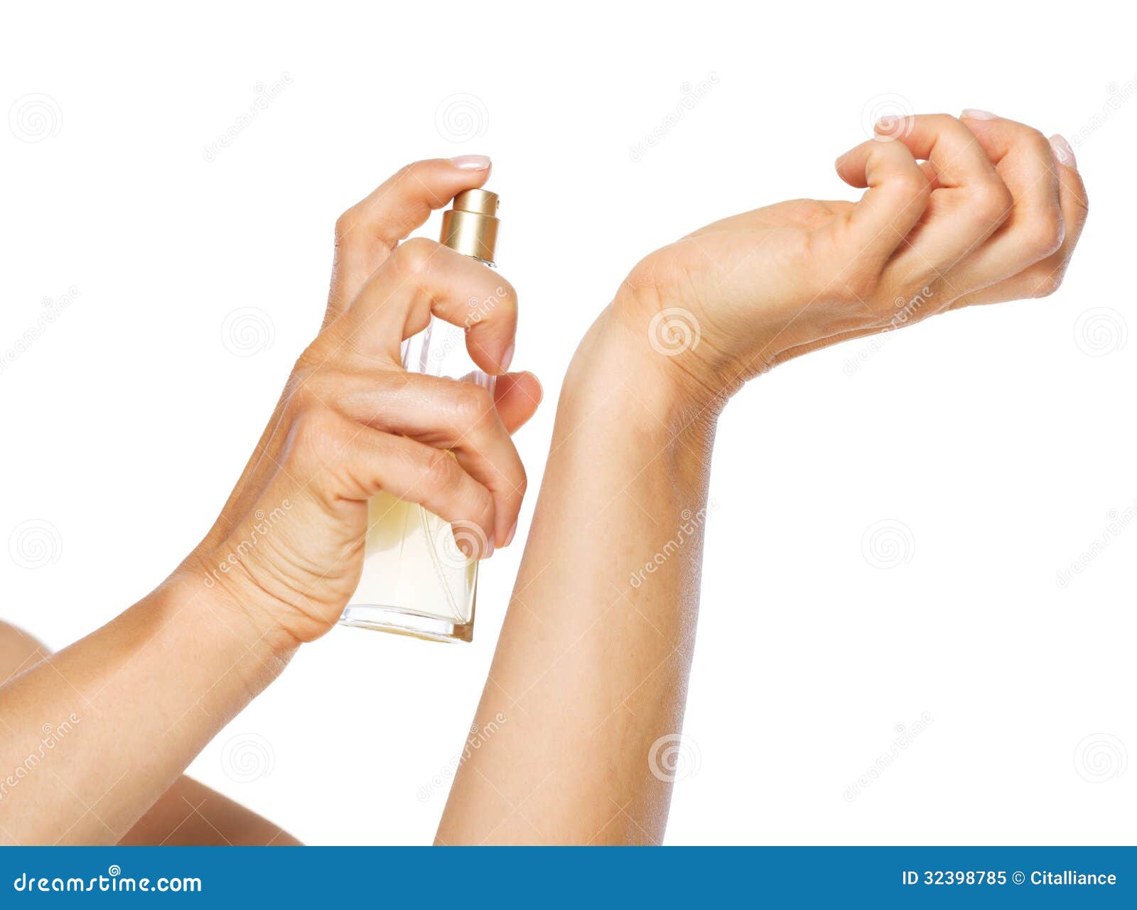 Closeup on Woman Applying Perfume on Hand Stock Image - Image of apply ...