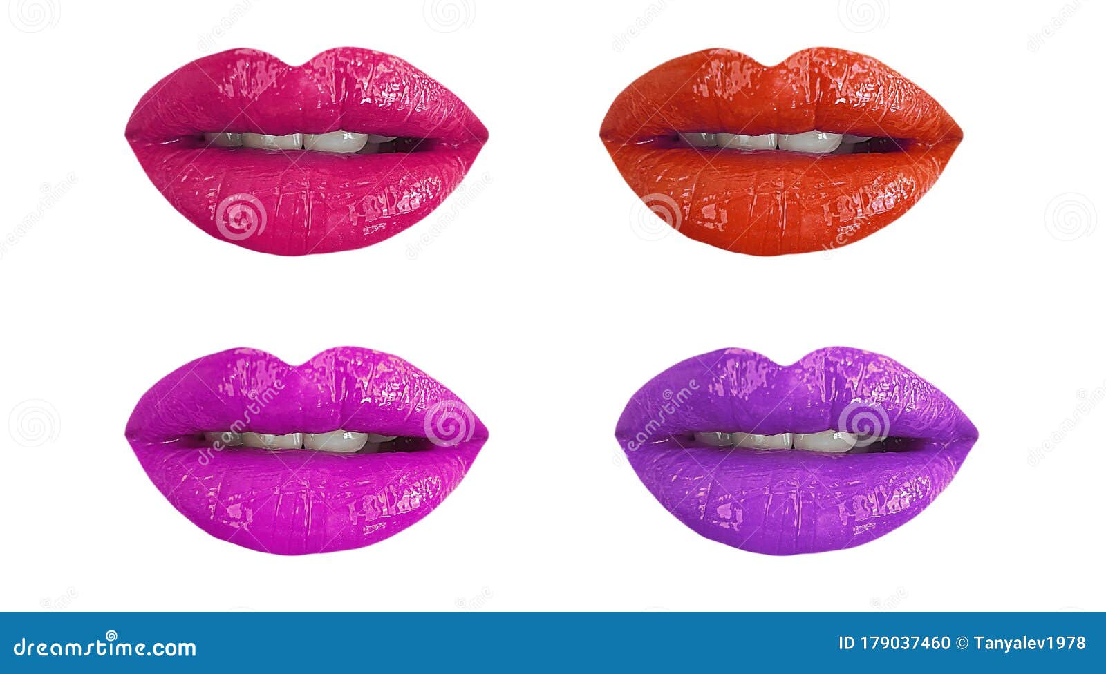 Closeup Woman, Beautiful Painted Lips, Isolated Stock Photo - Image of ...