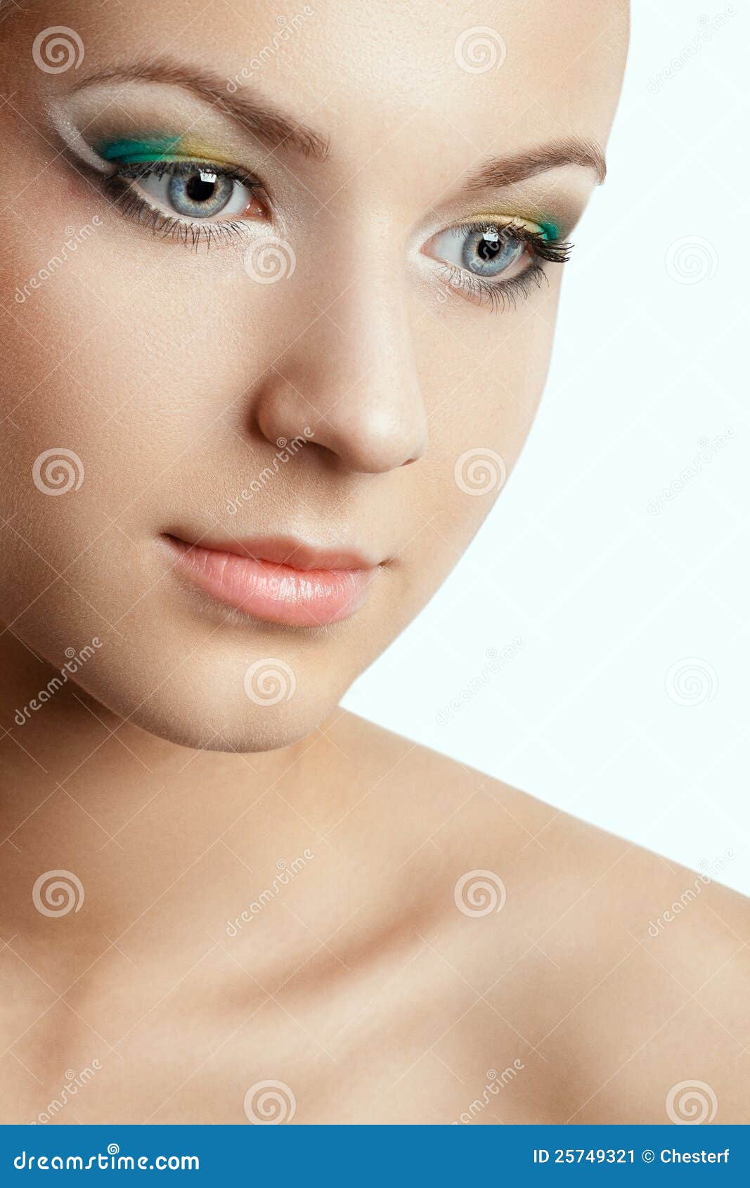 Closeup Woman Face with Creative Makeup Stock Image - Image of ...