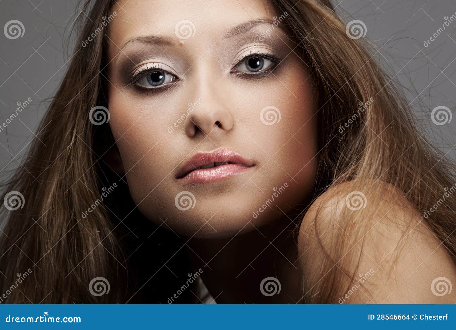 Closeup Woman Face Portrait Stock Photo - Image of happy, makeup: 28546664