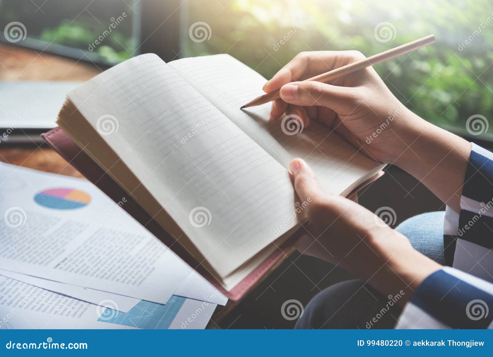 Closeup Woman Hands Writing on Notebook. Stock Photo - Image of ...