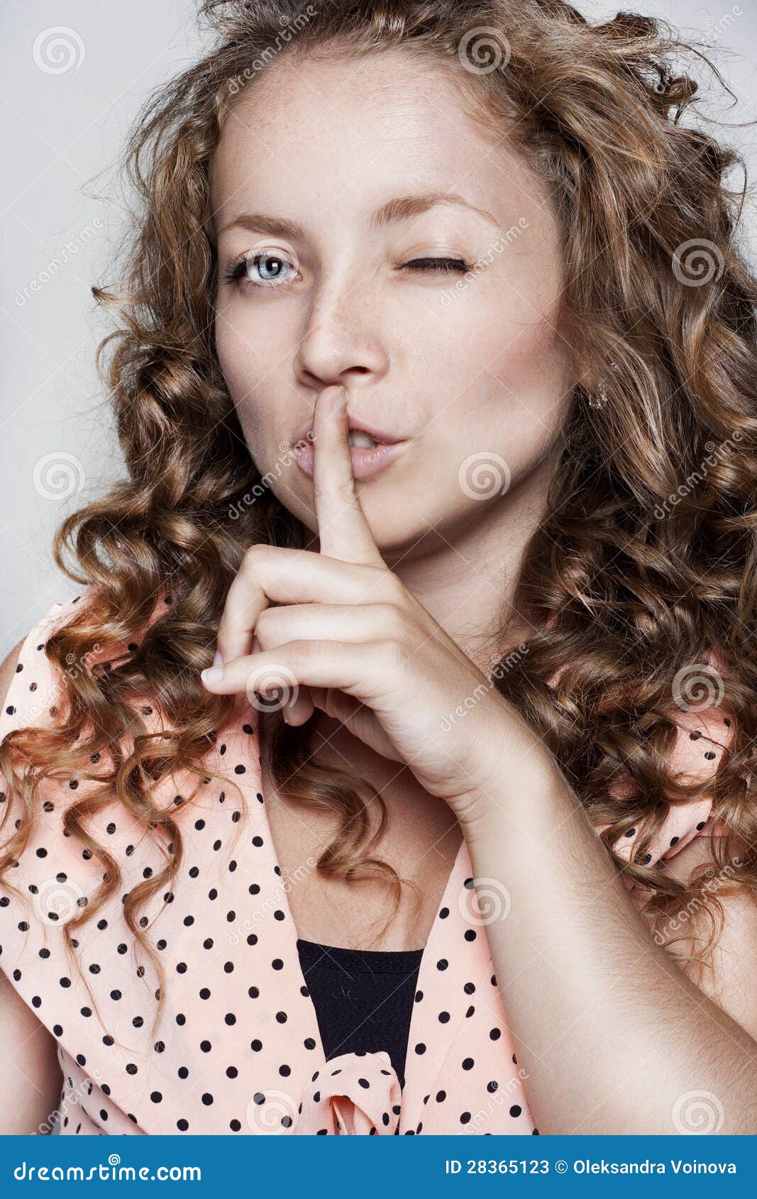 Closeup of Woman Making Silent Gesture Stock Image - Image of silent ...