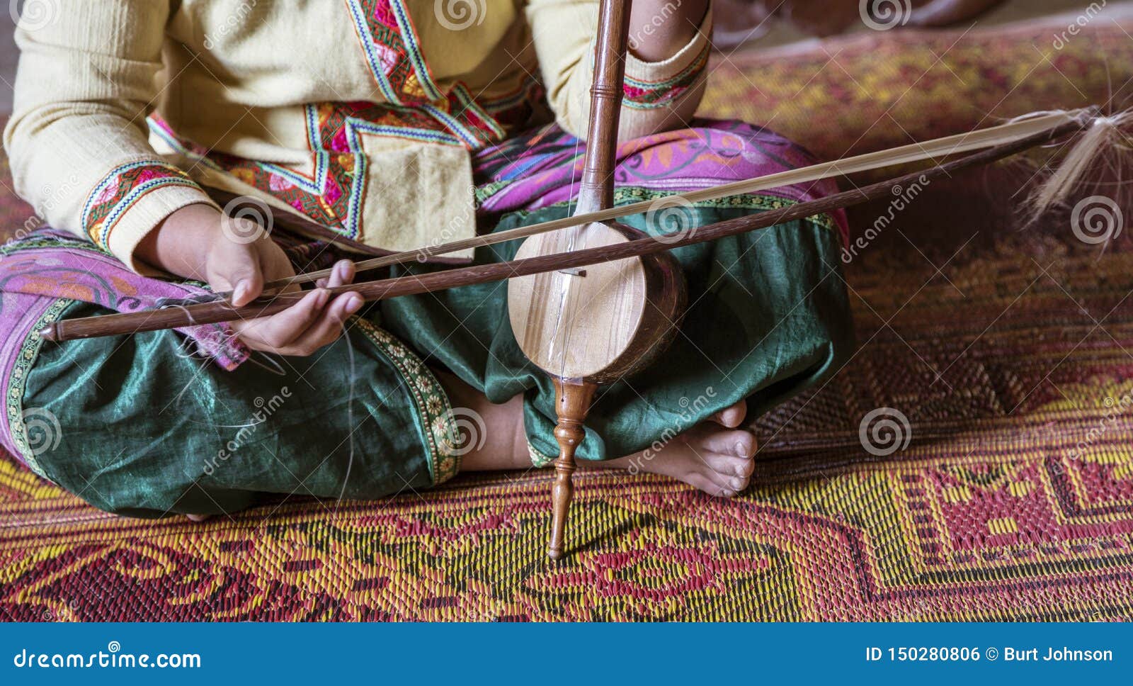 Closeup of Woman Playing Thai Stringed Instrument Stock Photo - Image ...