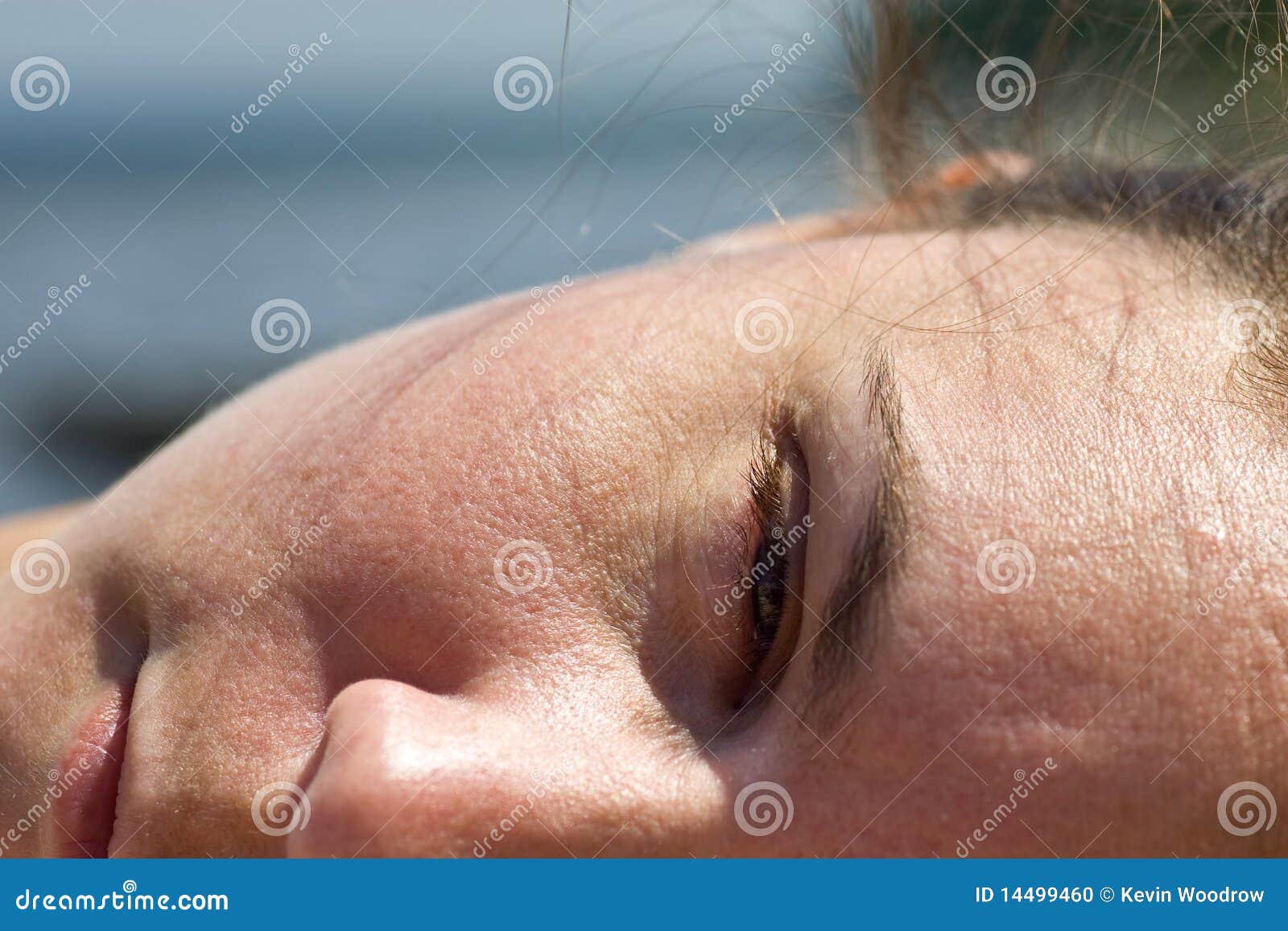Closeup of Woman S Face Lying Out in the Sun Stock Photo - Image of ...