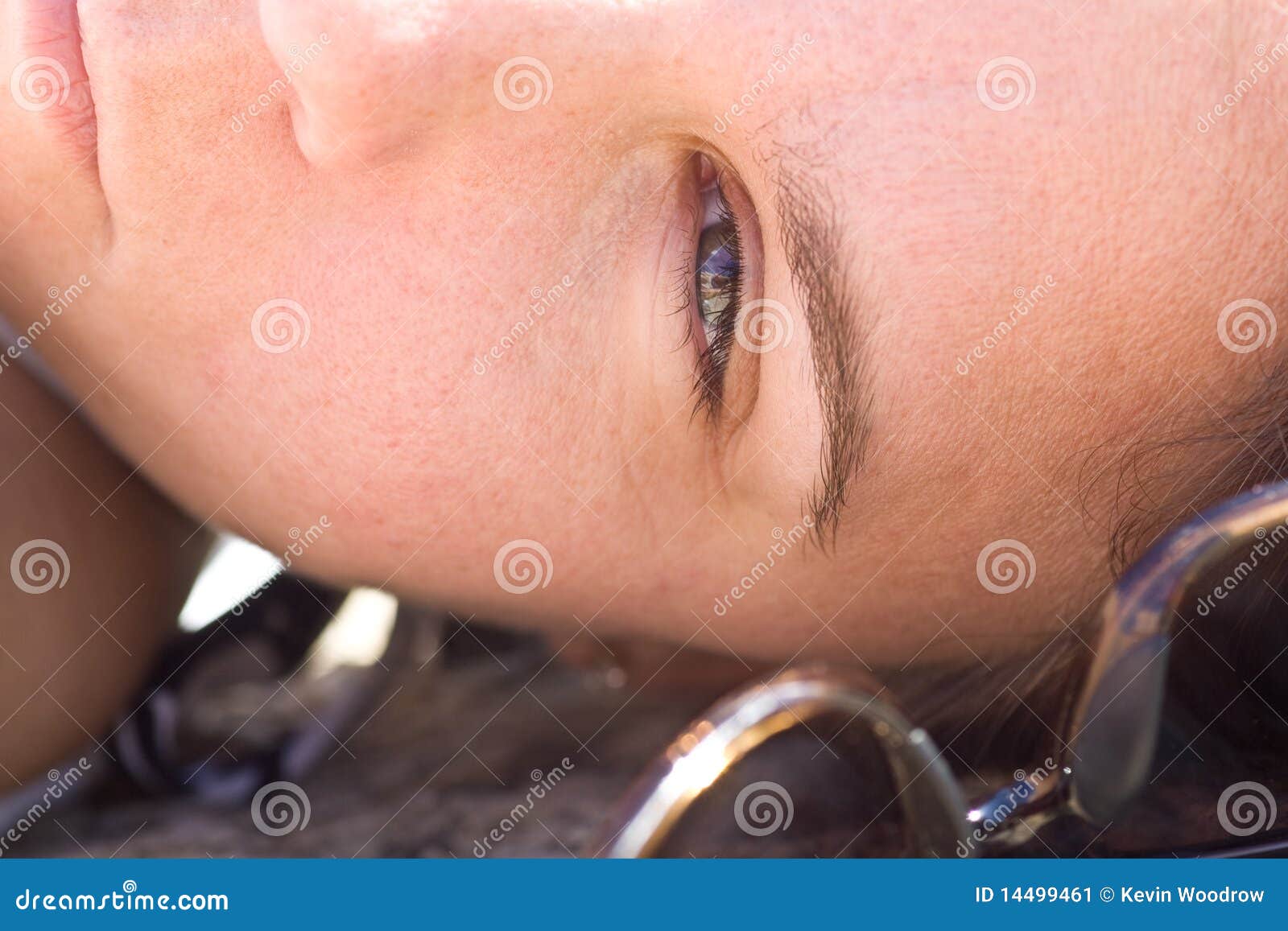 Closeup of Woman S Face Lying Out in the Sun Stock Image - Image of ...
