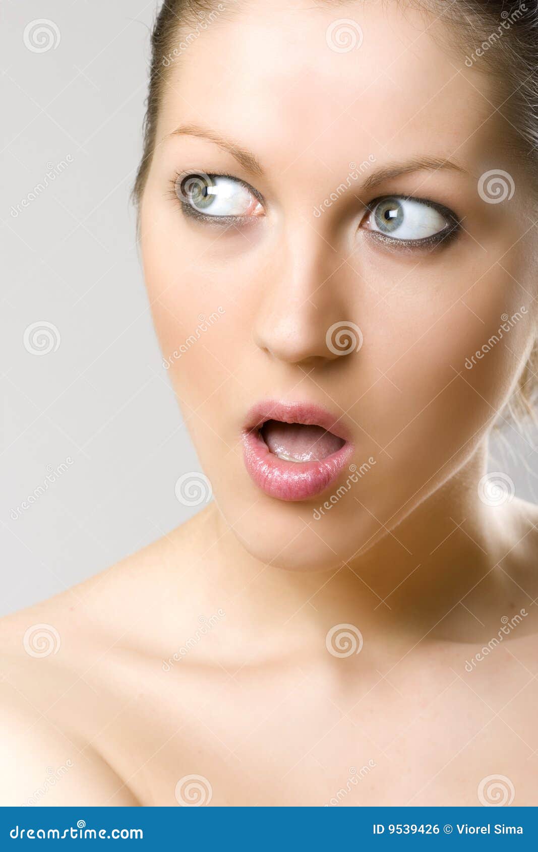 Closeup of a Woman S Face - Shocked Stock Photo - Image of cute, beauty ...