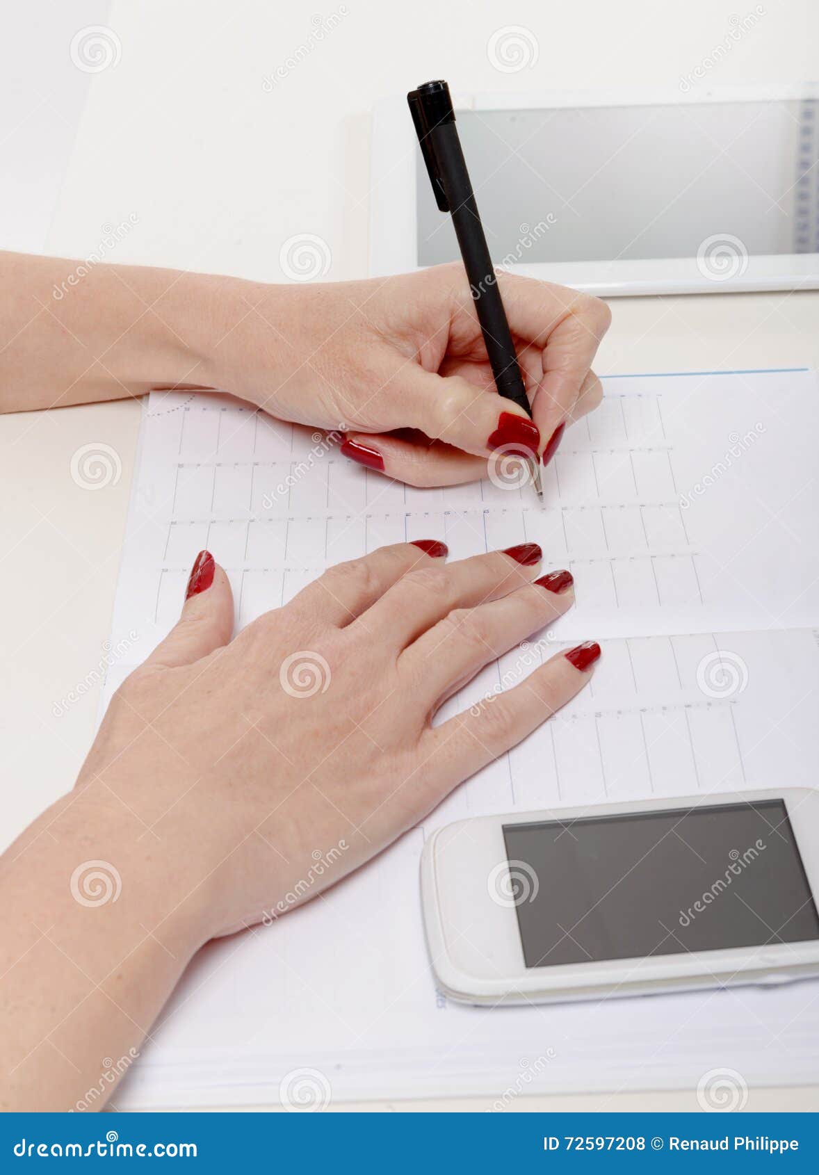 Closeup of Woman S Hand Writing on Paper Stock Photo - Image of writing ...
