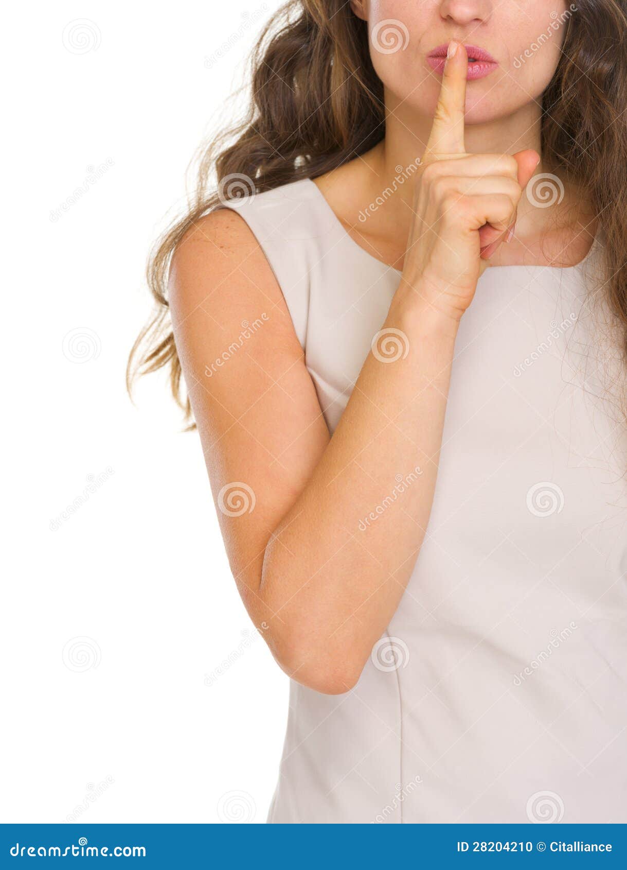 Closeup on Woman Showing Shh. Stock Photo - Image of pretty, female ...