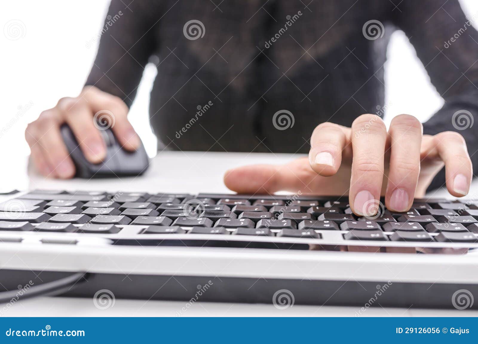 Closeup of a Woman Surfing the Internet Stock Photo - Image of white ...