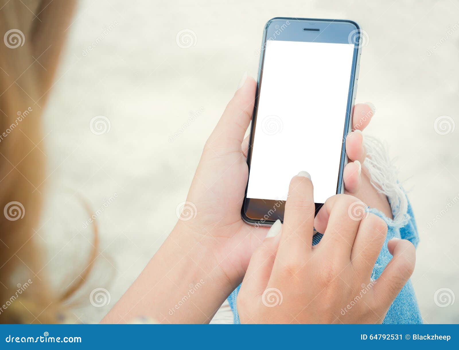 Closeup Women Using Phone from Back Stock Image - Image of smartphone ...