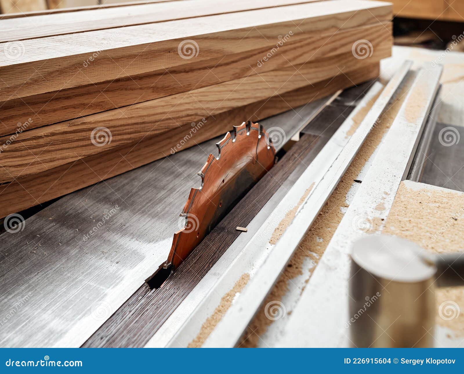 A Closeup of a Wood Plank Sawing Machine Stock Photo - Image of rotary ...