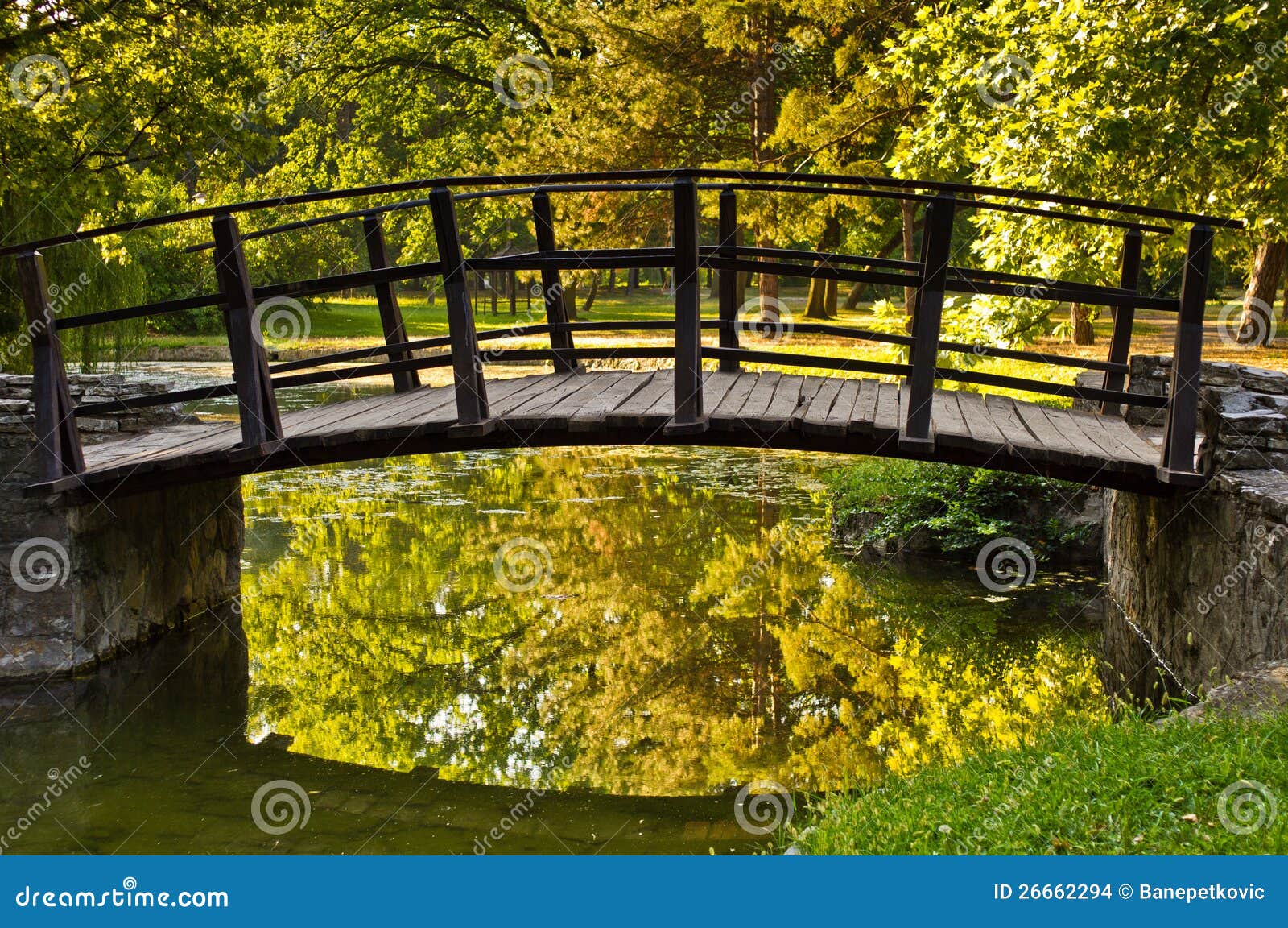 Closeup of a Wooden Bridge in a Park Stock Photo - Image of topcider ...