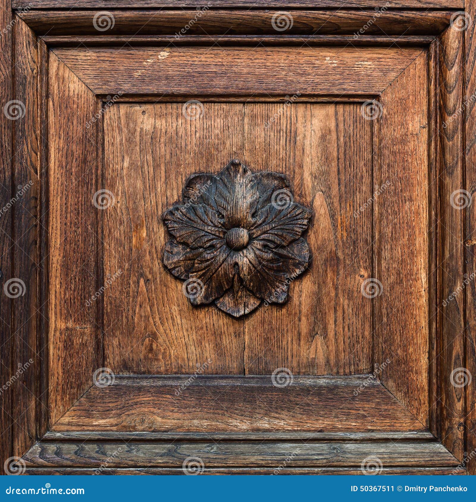 Closeup of Wooden Frame with Floral Element. Stock Image - Image of ...