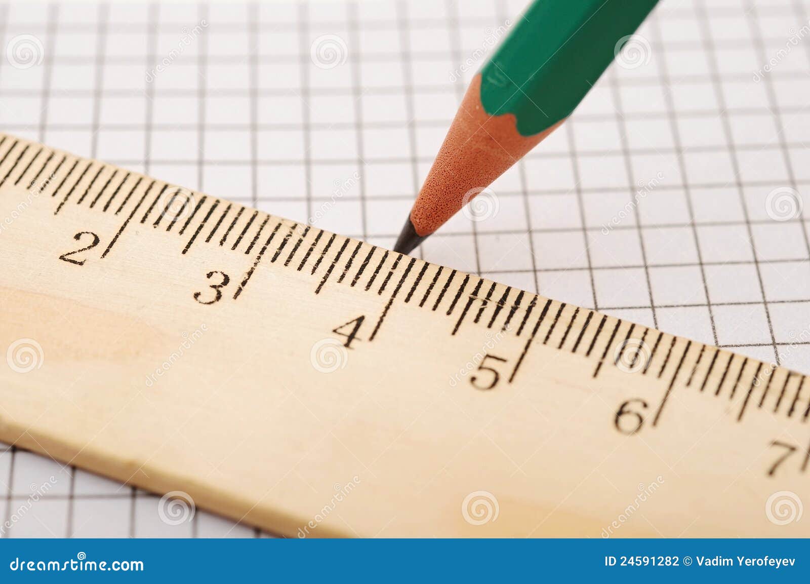 Closeup Wooden Ruler and Pencil Stock Photo - Image of pencil ...