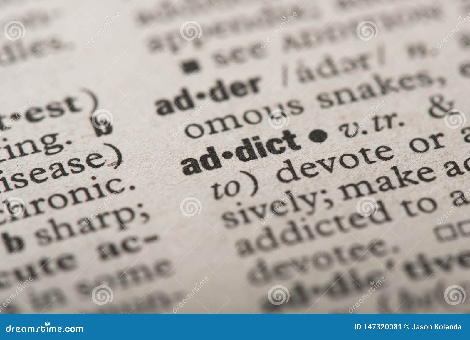 Addict in a dictionary stock image. Image of addict - 147320081