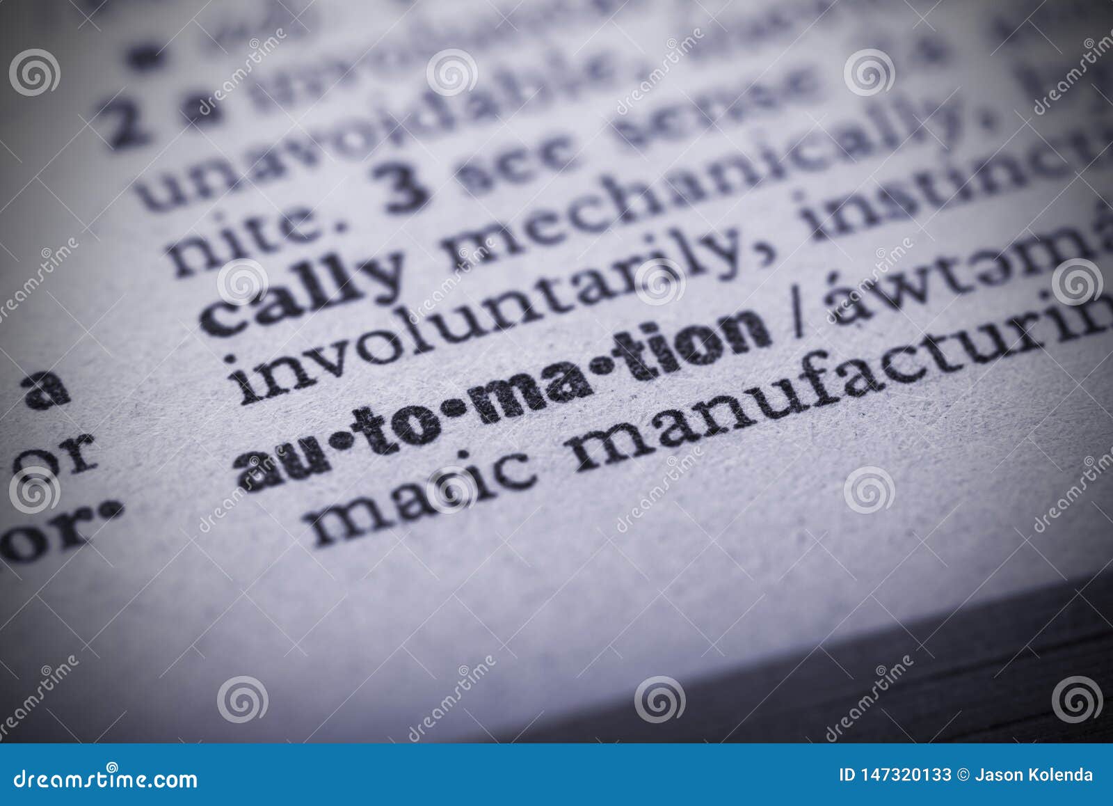 Closeup of the Word `Automation` in a Dictionary Stock Image - Image of ...