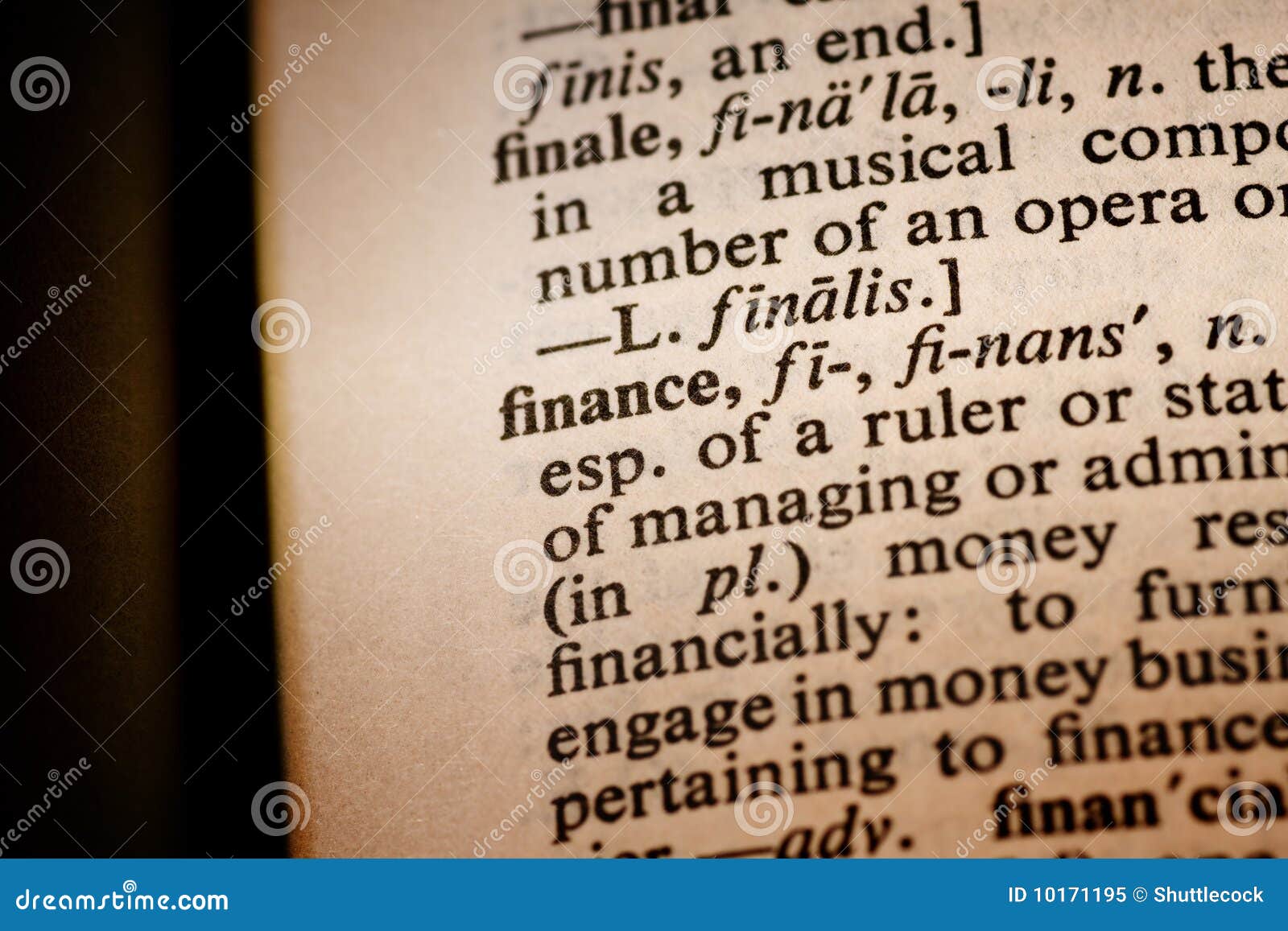 Closeup of the Word Finance Stock Image - Image of dictionary, money ...