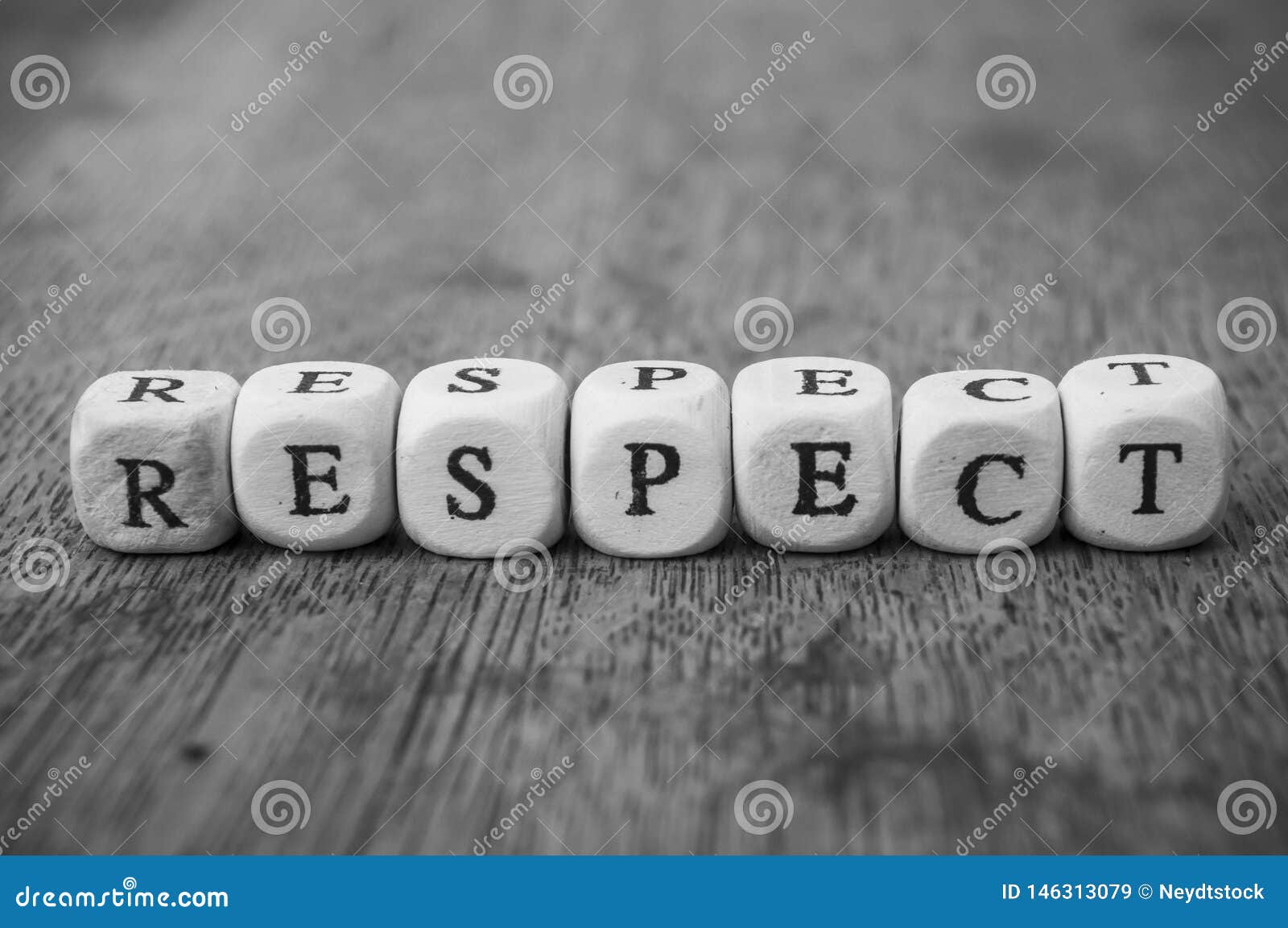 Word on Wooden Cube on Wooden Desk Background Concept - Respect Stock ...