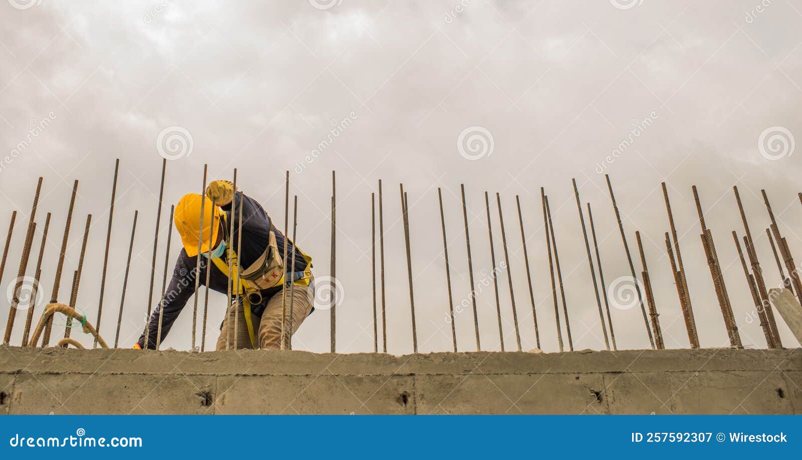 Closeup of a Worker during the Construction Process Stock Image - Image ...