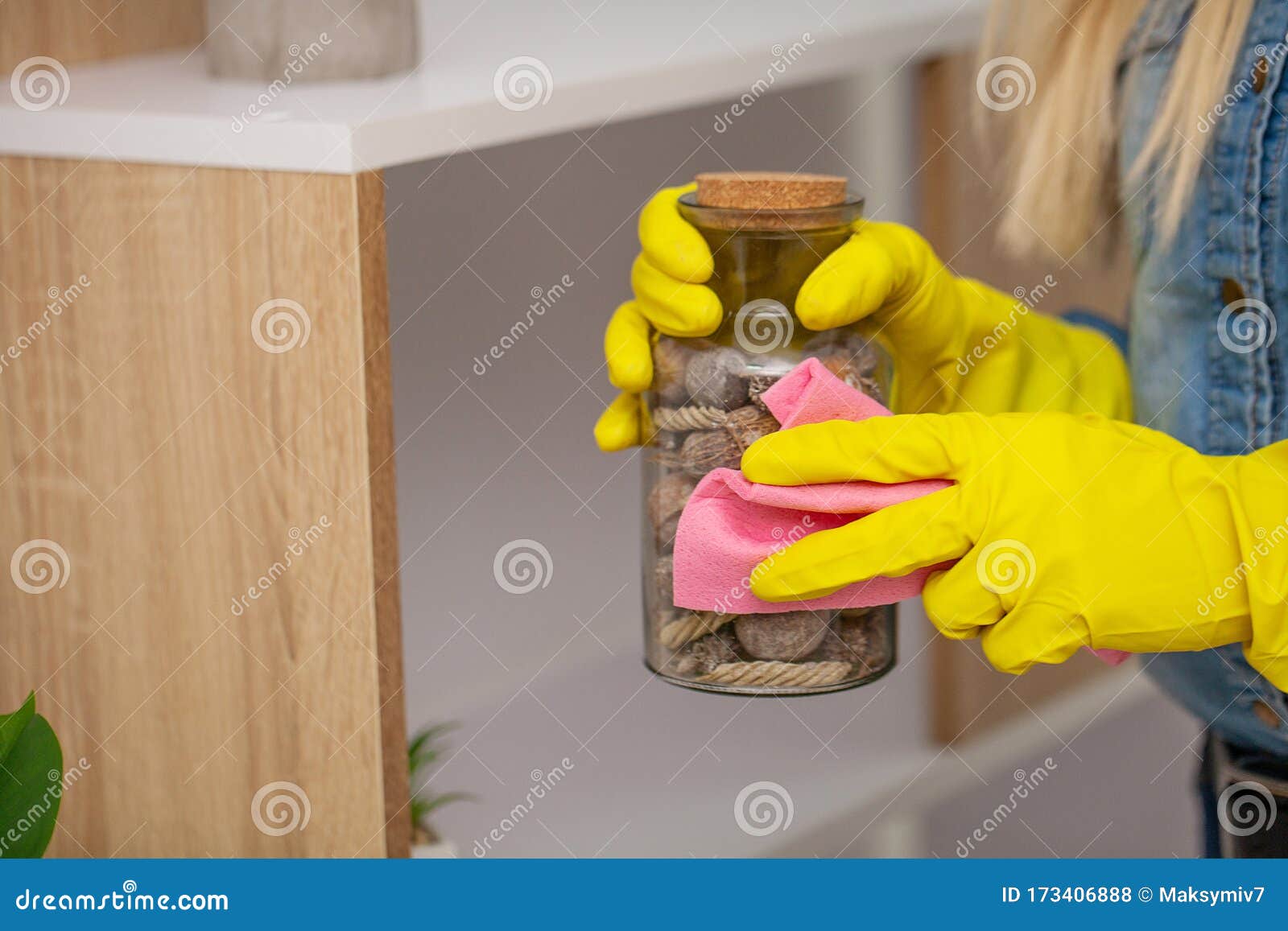 Closeup of Worker Hand Wiping Dust in Office Stock Photo - Image of ...
