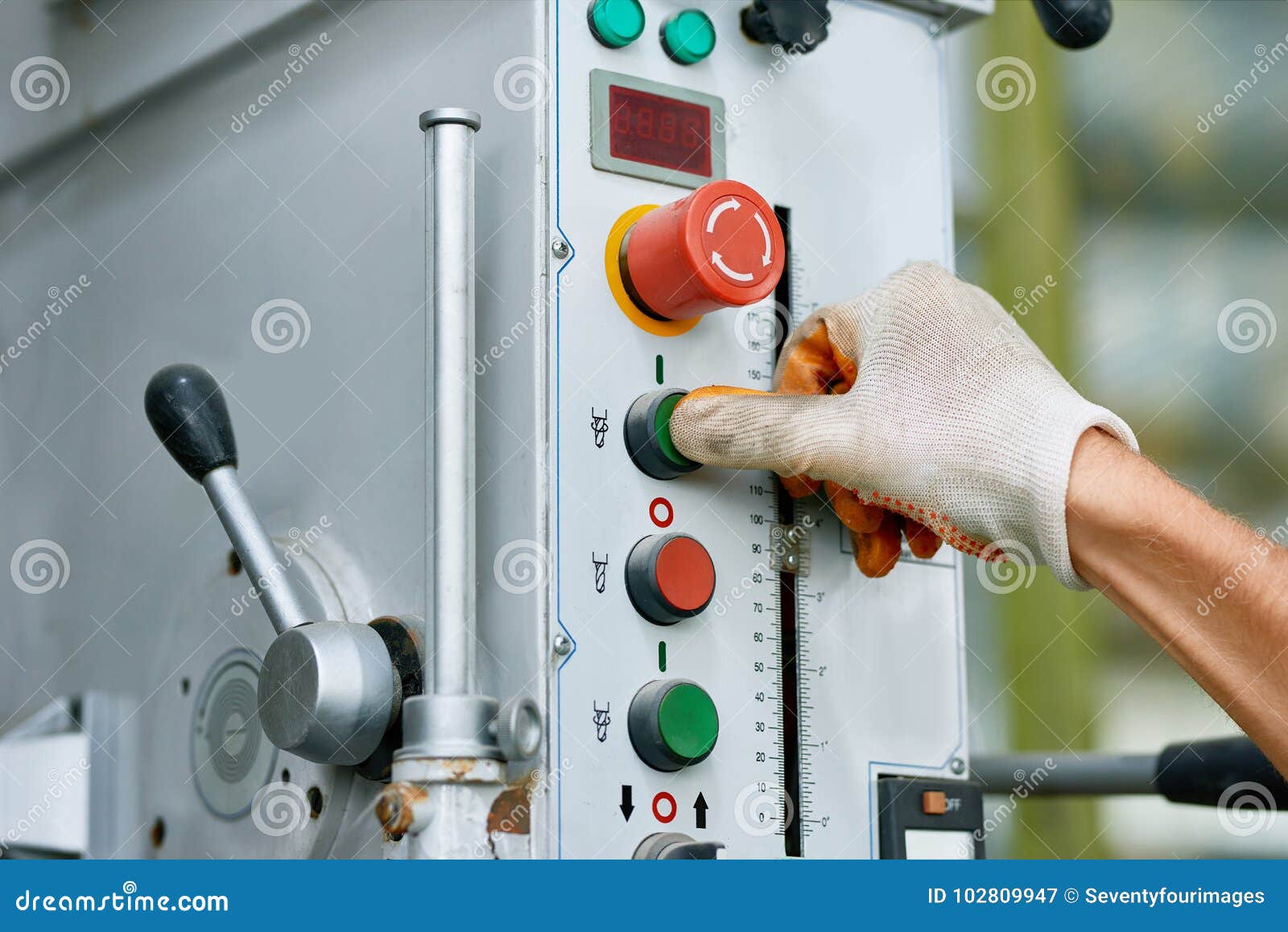 Machine Control Panel at Factory Stock Image - Image of hand, operating ...