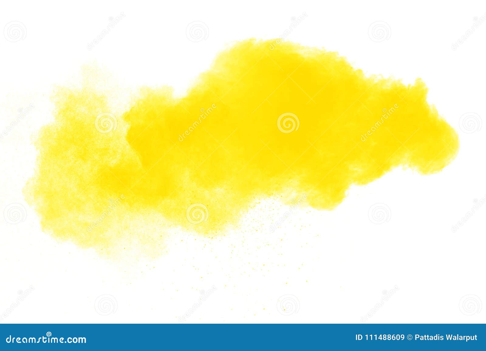Closeup of Yellow Dust Particles Splash Isolated on Background. Stock ...