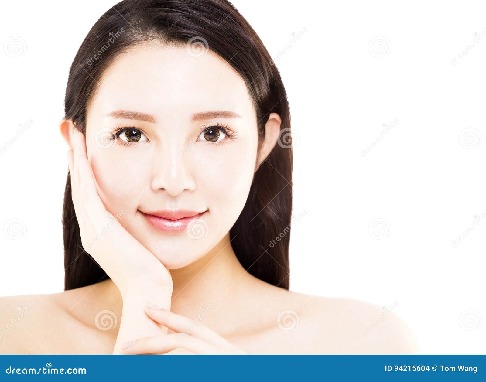 Closeup Young Asian Beauty Face Isolated Stock Photo - Image of fresh ...
