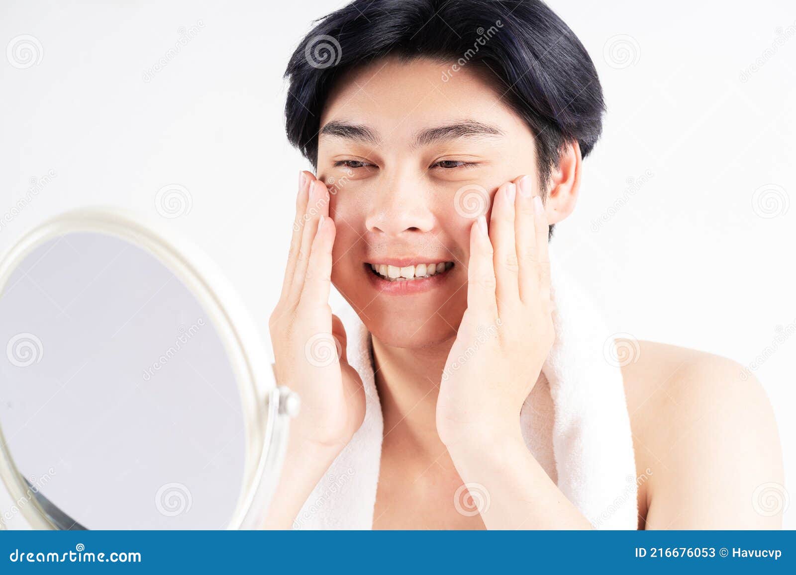 Closeup Young Asian Handsome Man Face Stock Image - Image of chinese ...