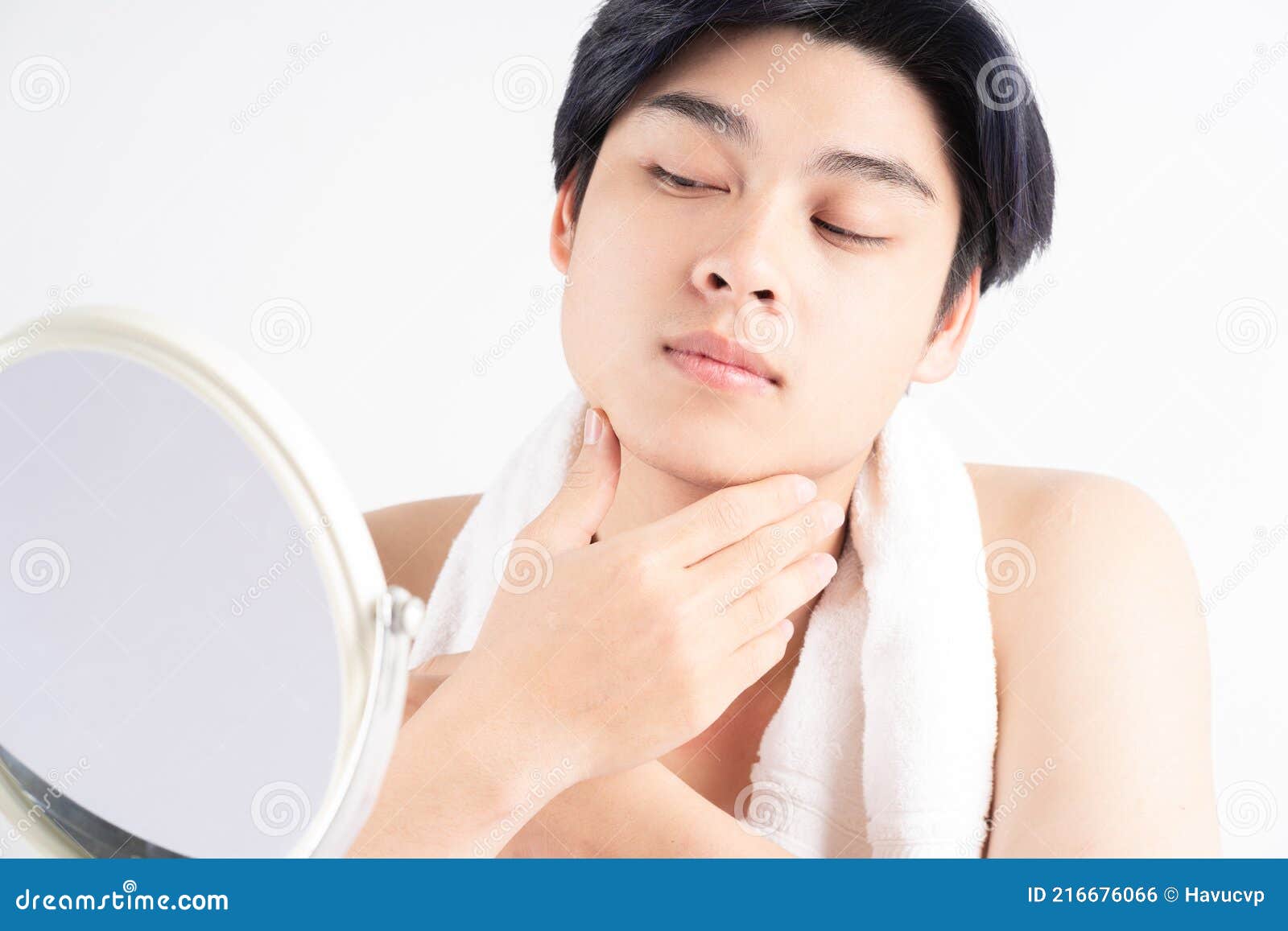 Closeup Young Asian Handsome Man Face Stock Photo - Image of care ...