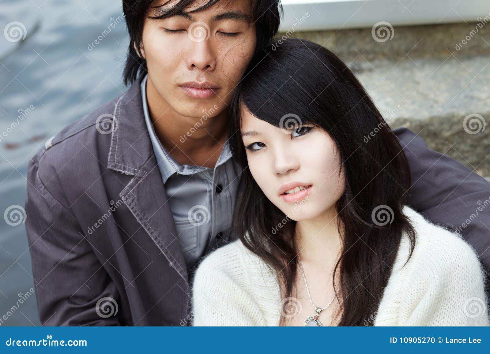 Closeup of Young Chinese Couple on Romantic Date Stock Photo - Image of ...