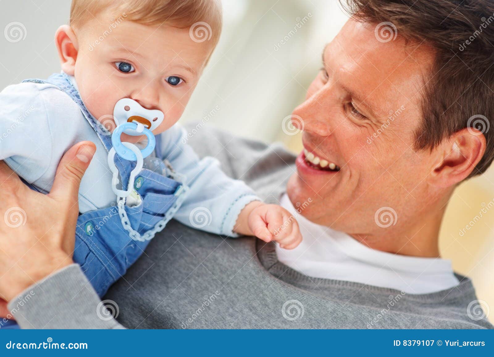 Closeup of a Young Father Carrying His Baby Stock Image - Image of ...