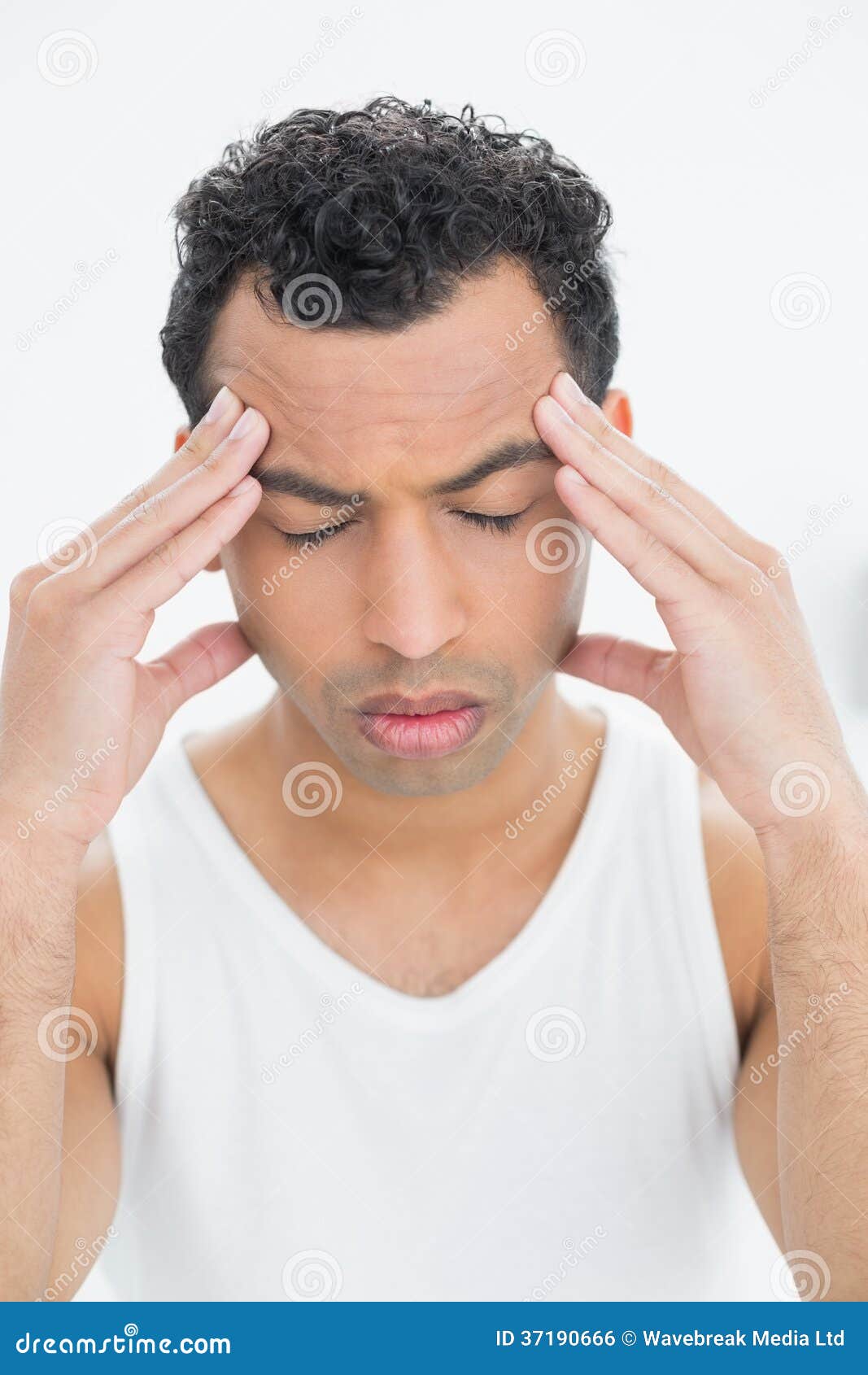 Closeup of a Young Man Suffering from Headache Stock Photo - Image of ...