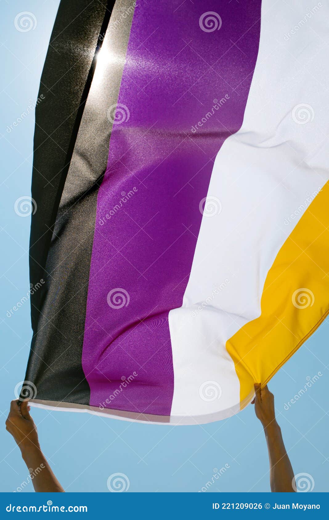 Waves a Non-binary Pride Flag Stock Photo - Image of lgbti, genderqueer ...