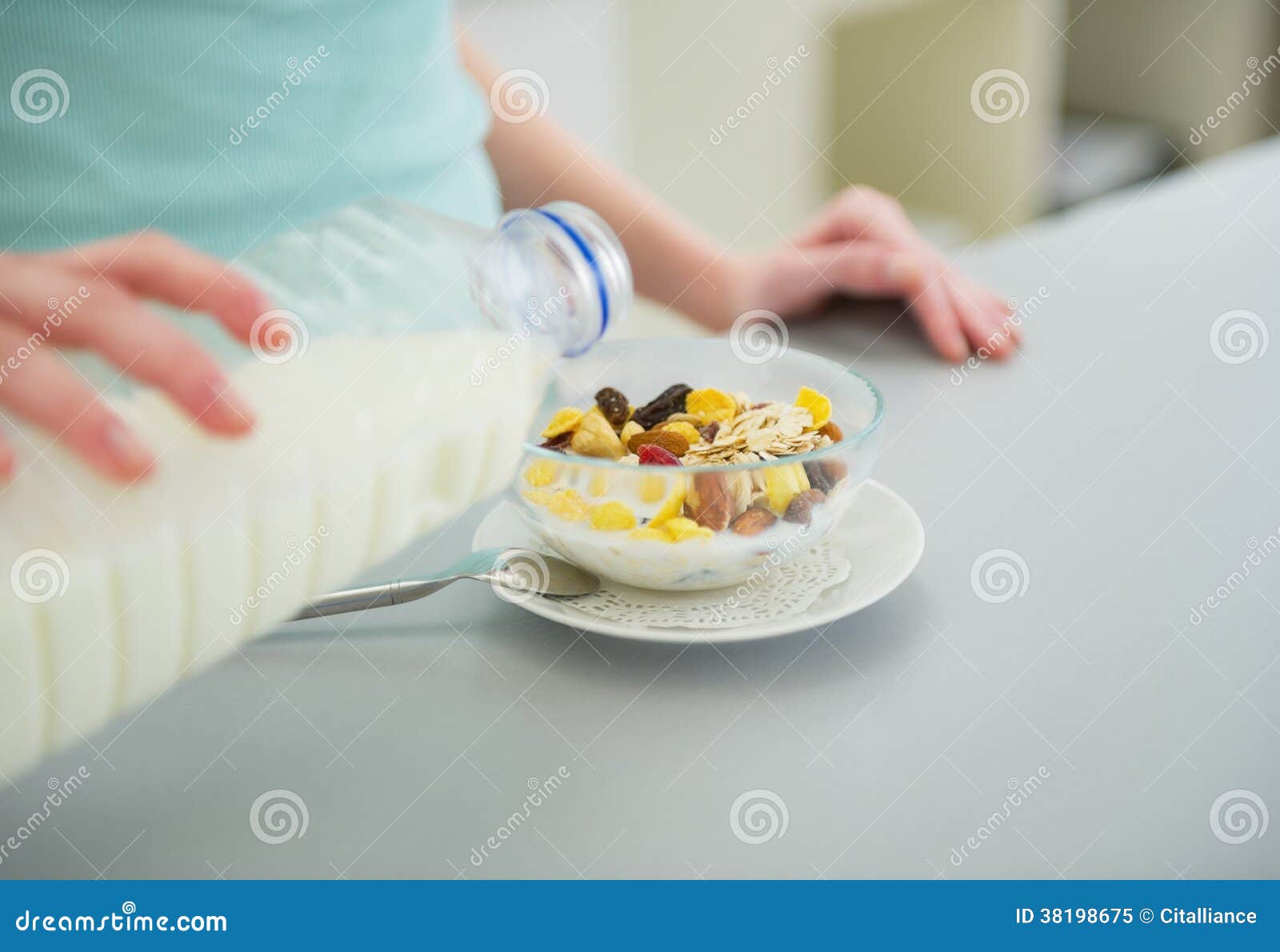 Closeup on Young Woman Making Healthy Breakfast Stock Image - Image of ...