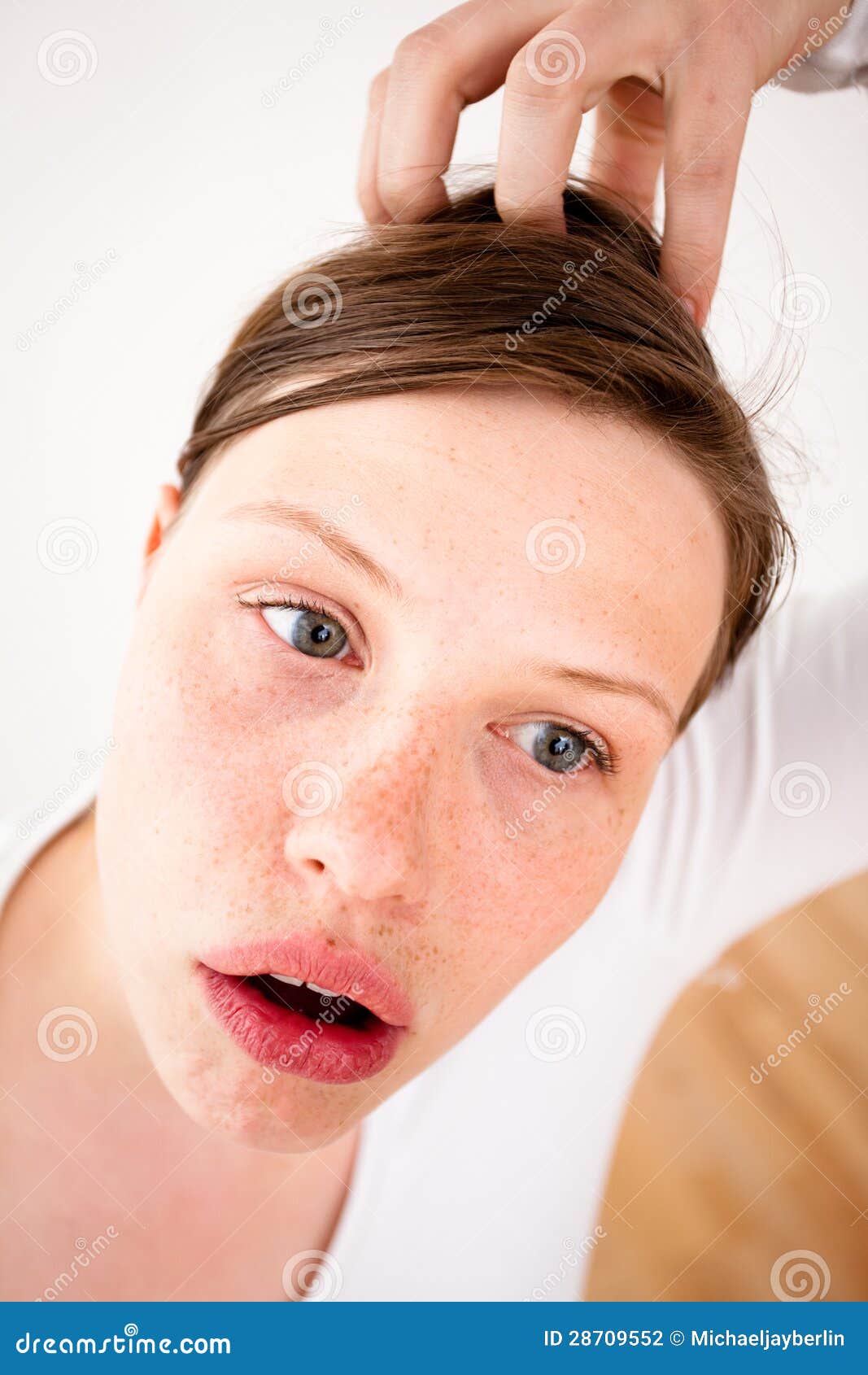 Closeup: Young Woman With A Stupid Look Stock Photography - Image: 28709552