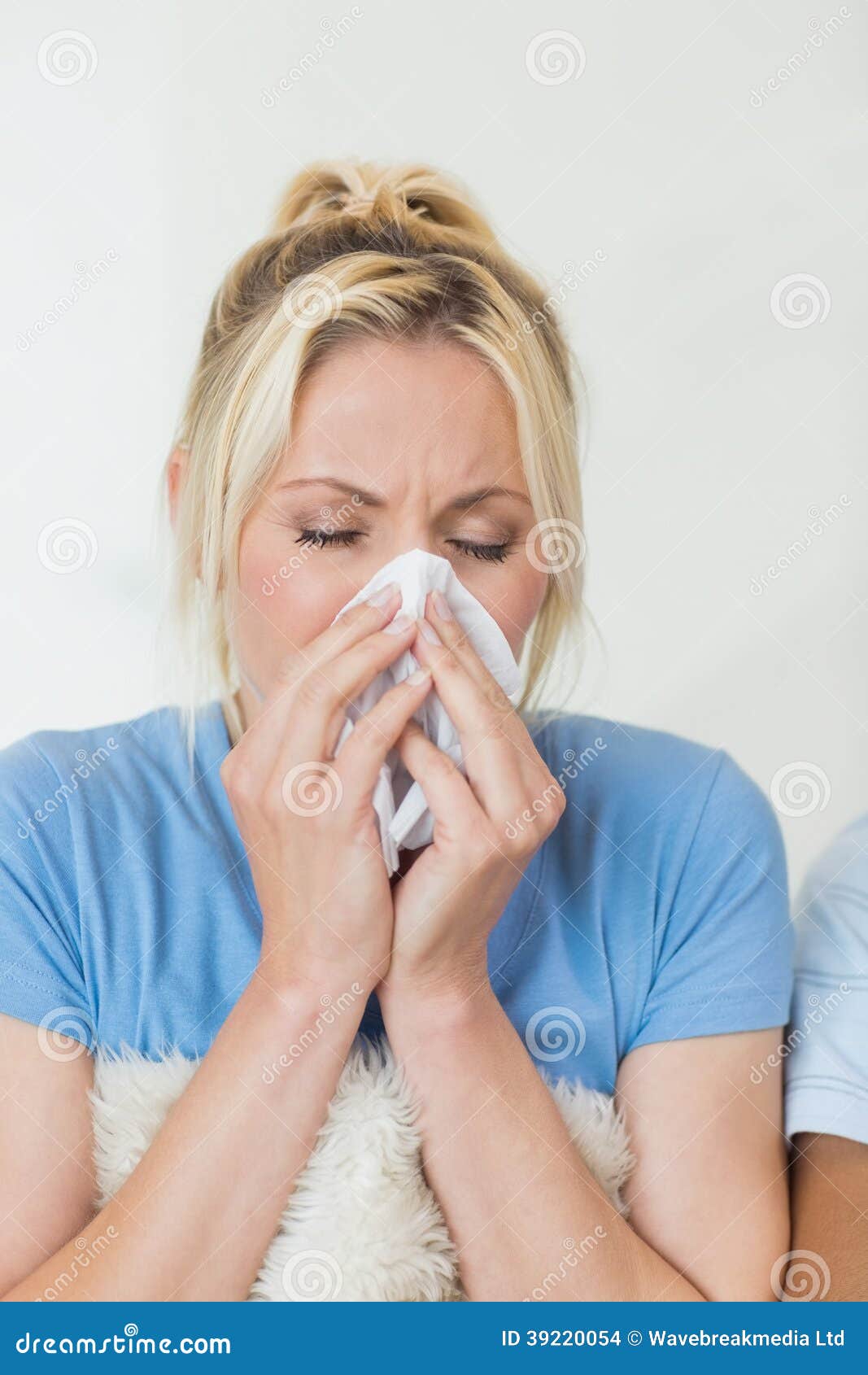Closeup of a Young Woman Suffering from Cold Stock Photo - Image of ...