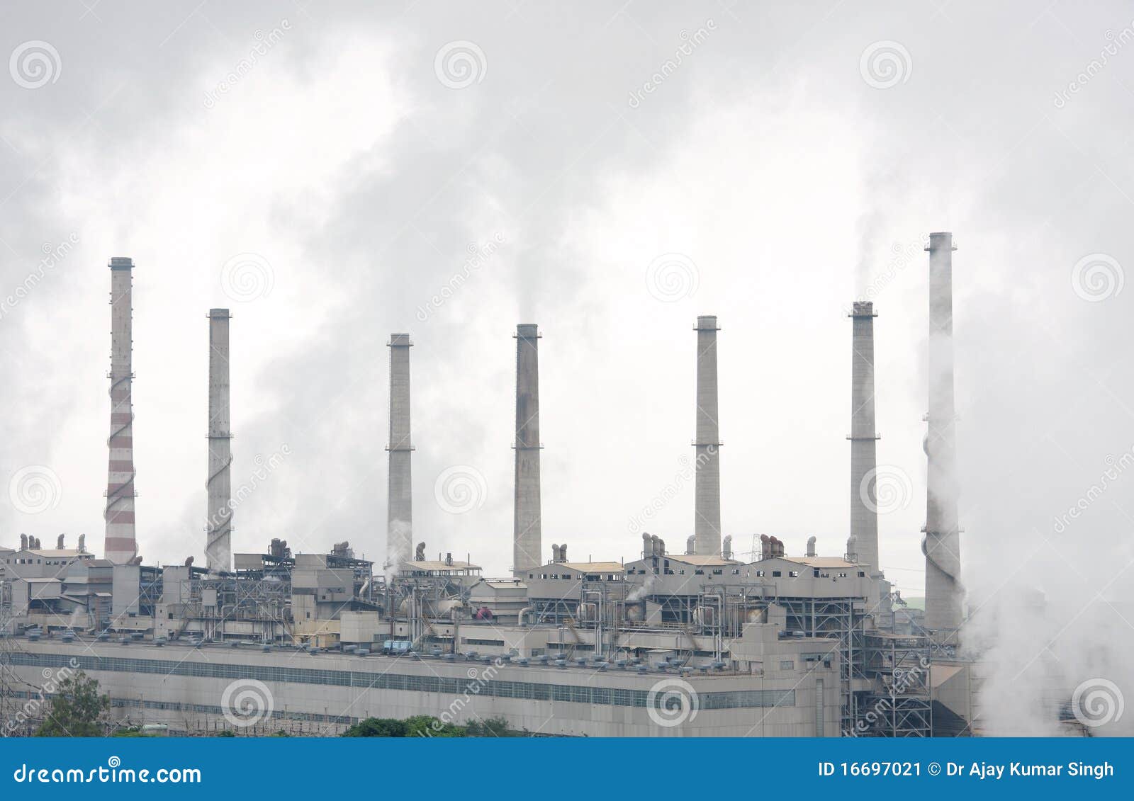Closeview of Thermal Power Chimneys with Smokes Stock Image - Image of ...