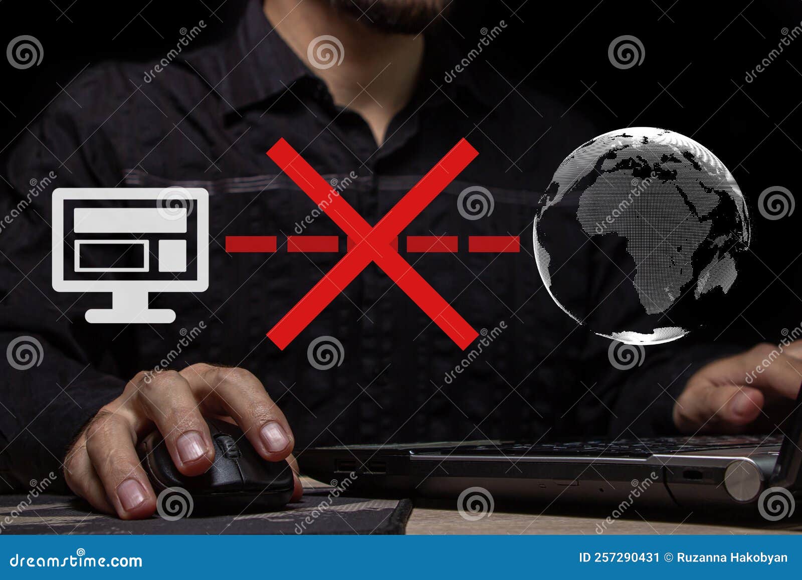 Closing Access To Information on the Internet. Access Limitation Stock ...