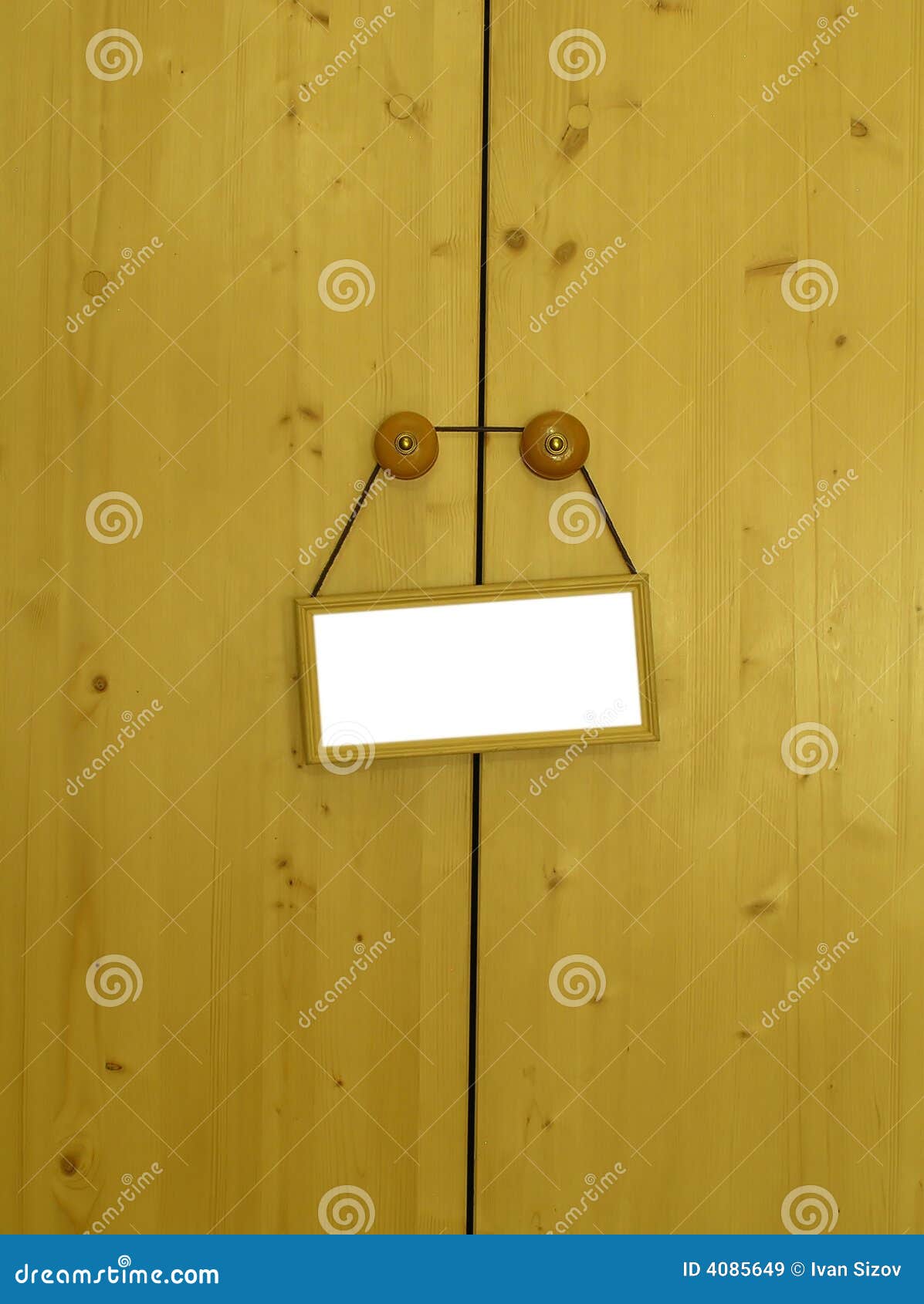 Closing Door with a Blank Tag Stock Image - Image of closing, opening ...