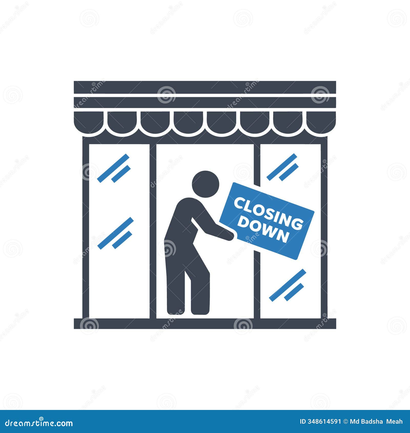Closing Down icon stock illustration. Illustration of graphic - 348614591