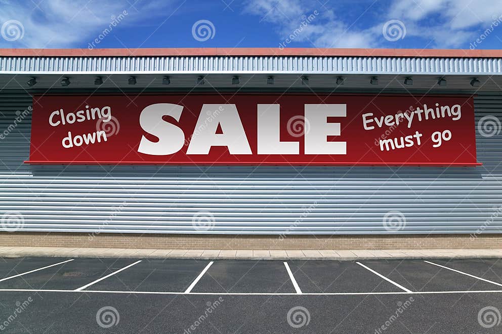 Closing down sale stock photo. Image of billboard, bankrupt - 6269090