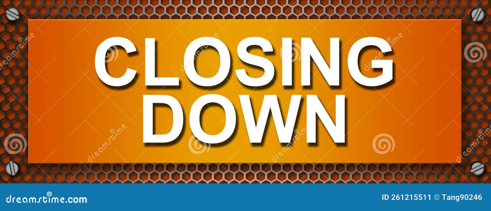 Closing Down Text Quote on a Banner Stock Illustration - Illustration ...