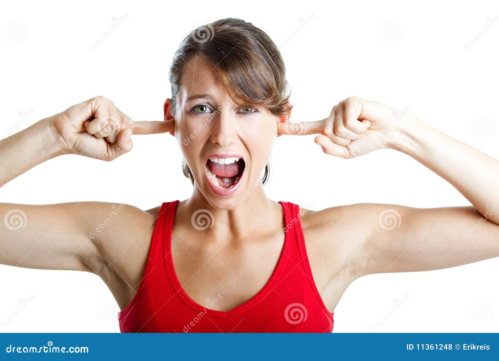 Closing the ears stock photo. Image of hands, ears, hear - 11361248