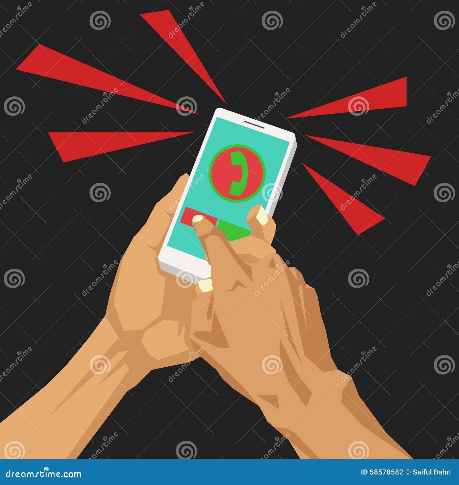 Closing Incoming Call at Smart Phone Stock Vector - Illustration of ...