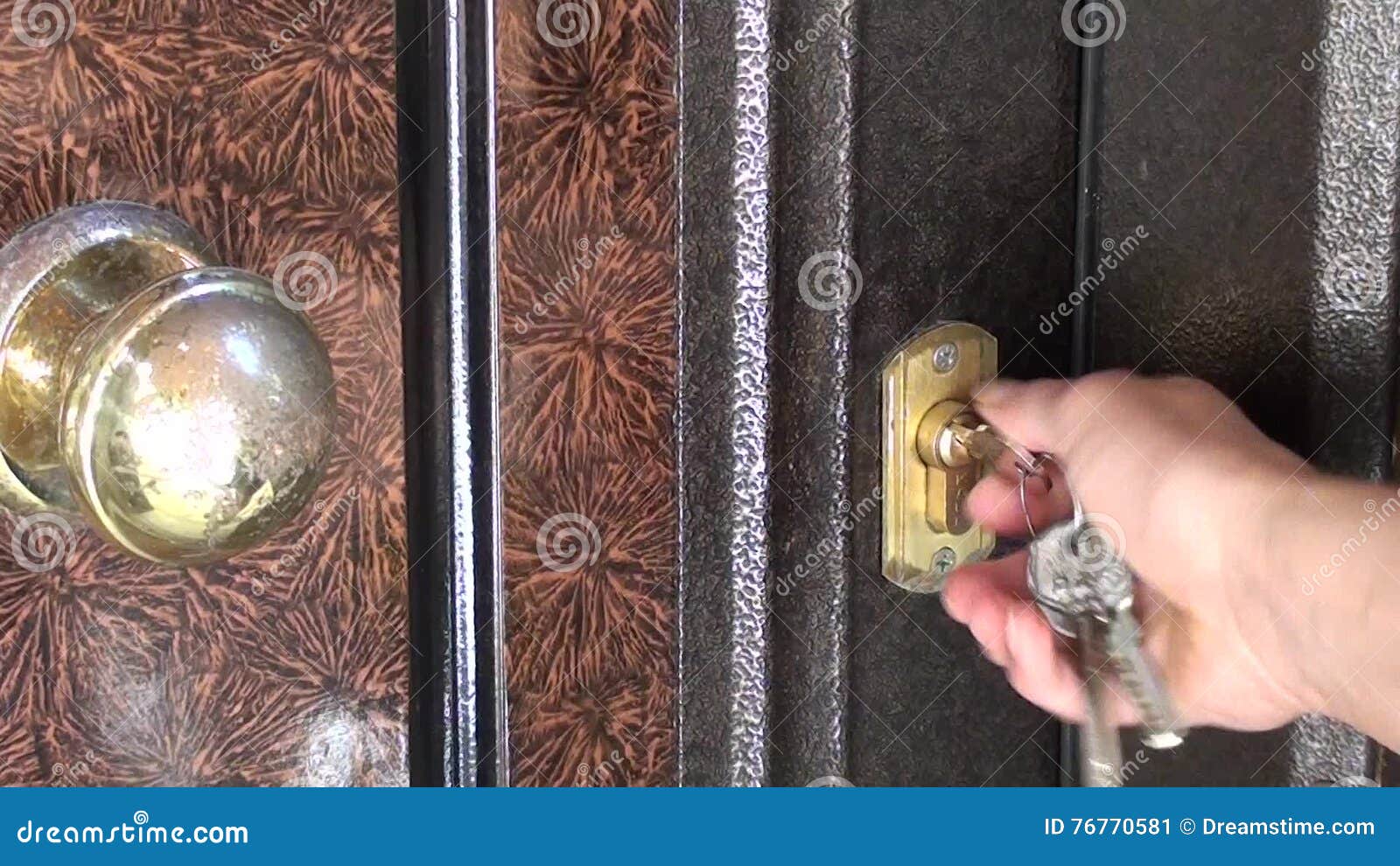 Closing and locking door stock video. Video of keys, welcome - 76770581