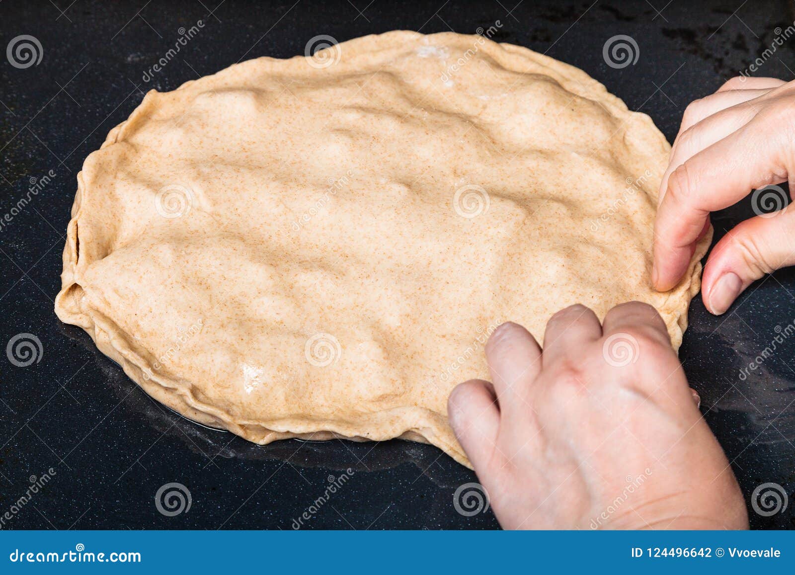 Closing of the Raw Filled Pie Stock Photo - Image of fastening, baking ...