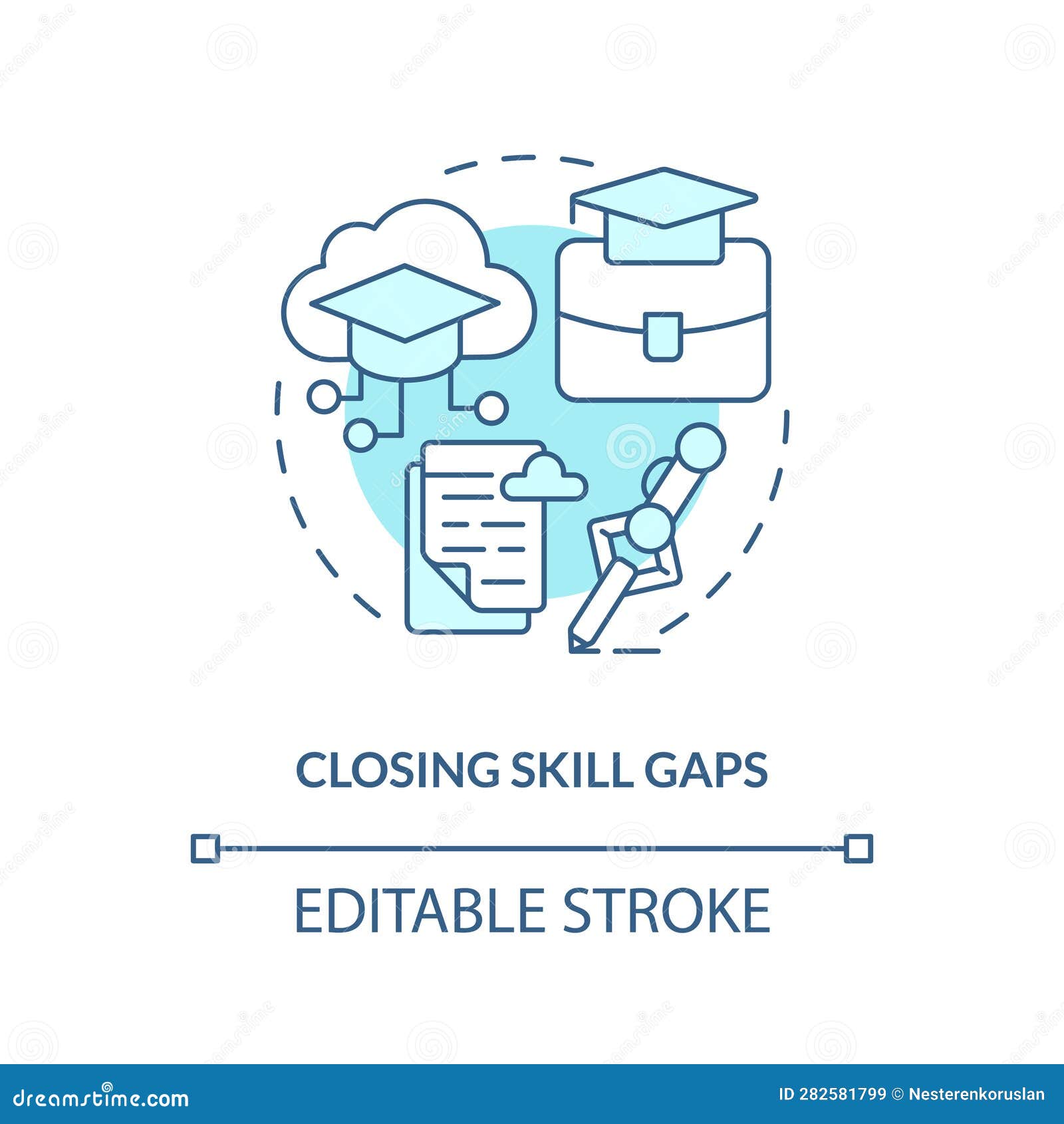 Closing Skill Gaps Gradient Concept Editable Icon Cartoon Vector ... Closing Skill Gaps Gradient Concept Editable Icon Cartoon Vector ...